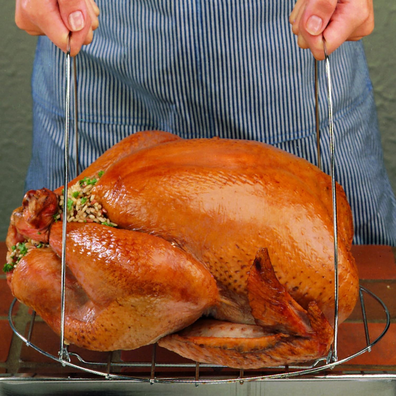 Amazon.com: Nifty Home Products Gourmet Turkey Lifter, Chrome: Roasting ...