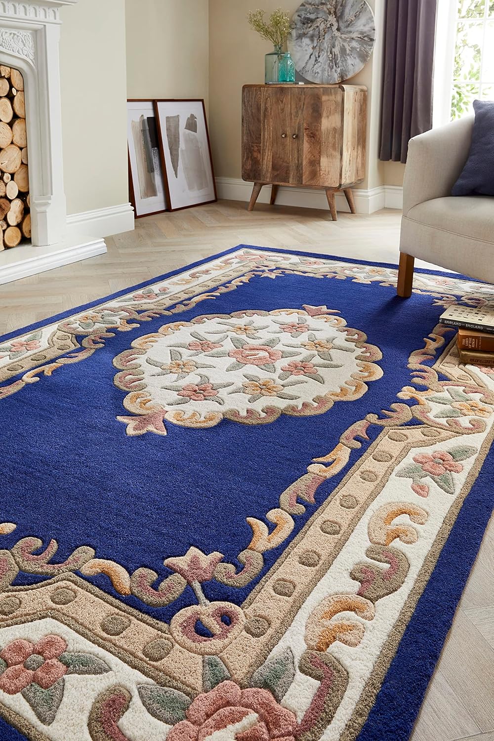 Amazon.com: Lotus Premium Traditional Rug Aubusson Wool Heavy Thick ...