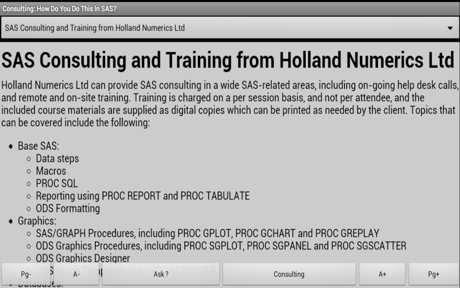 Consulting: How Do You Do This in SAS? - App on Amazon Appstore