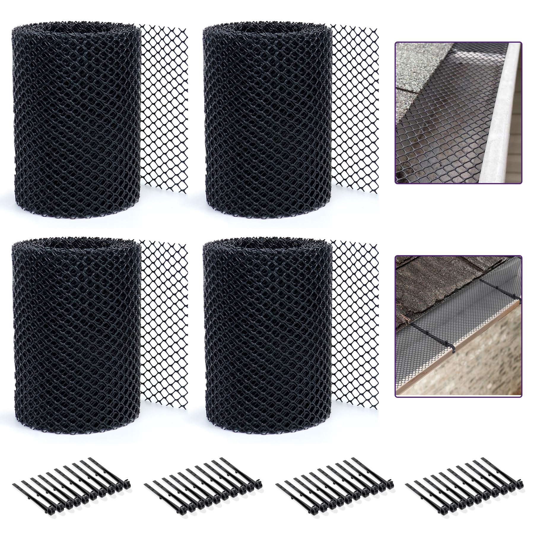 Mxclimate Gutter Guard 6'',Plastic DIY Gutter Cover System 80ft ...