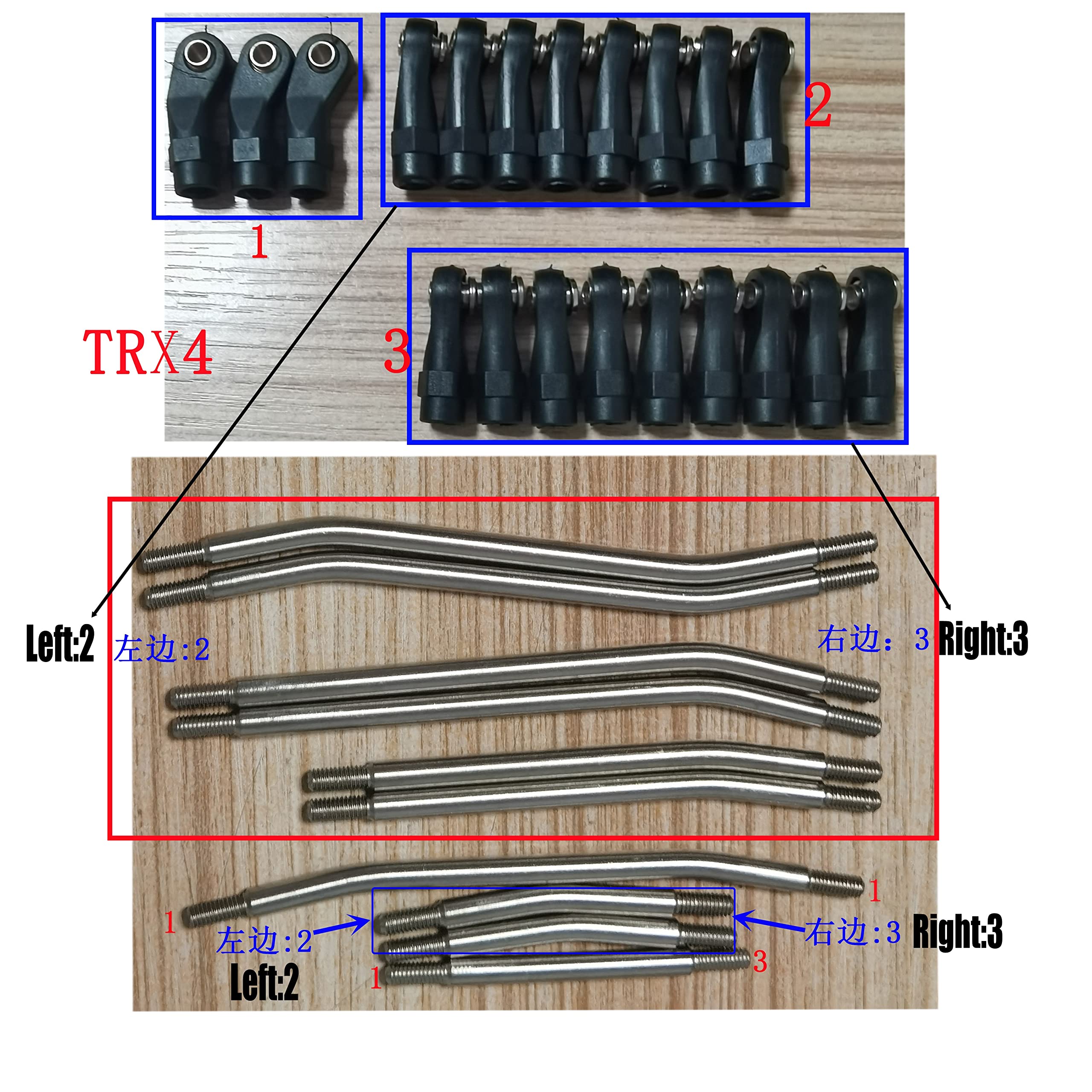 Snapklik.com : Stainless Steel Link Rod Linkage 313mm Wheelbase For ...