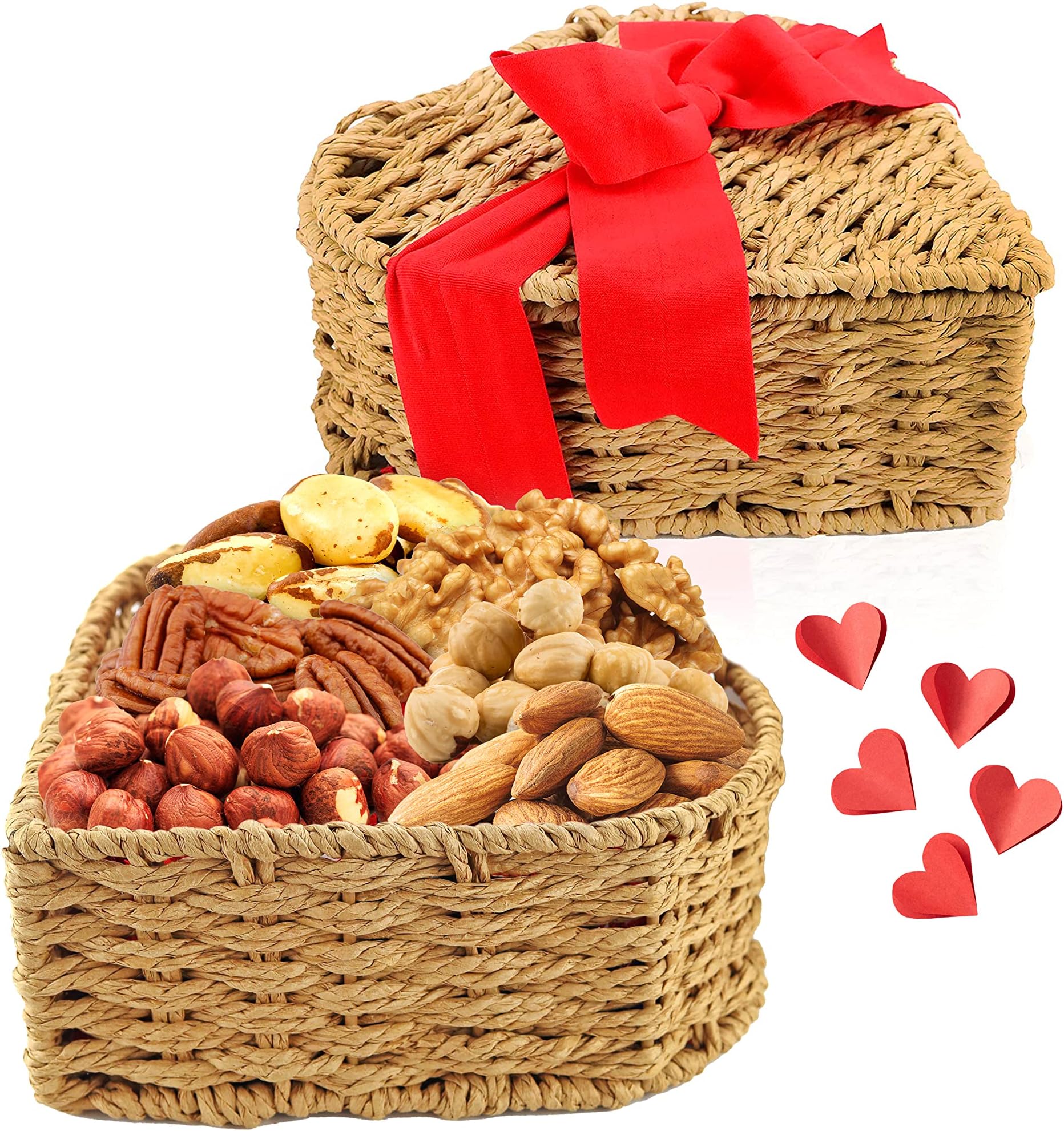 Amazon.com : Heart Shaped (4 Assortments) Large Nuts Gift Tray ...