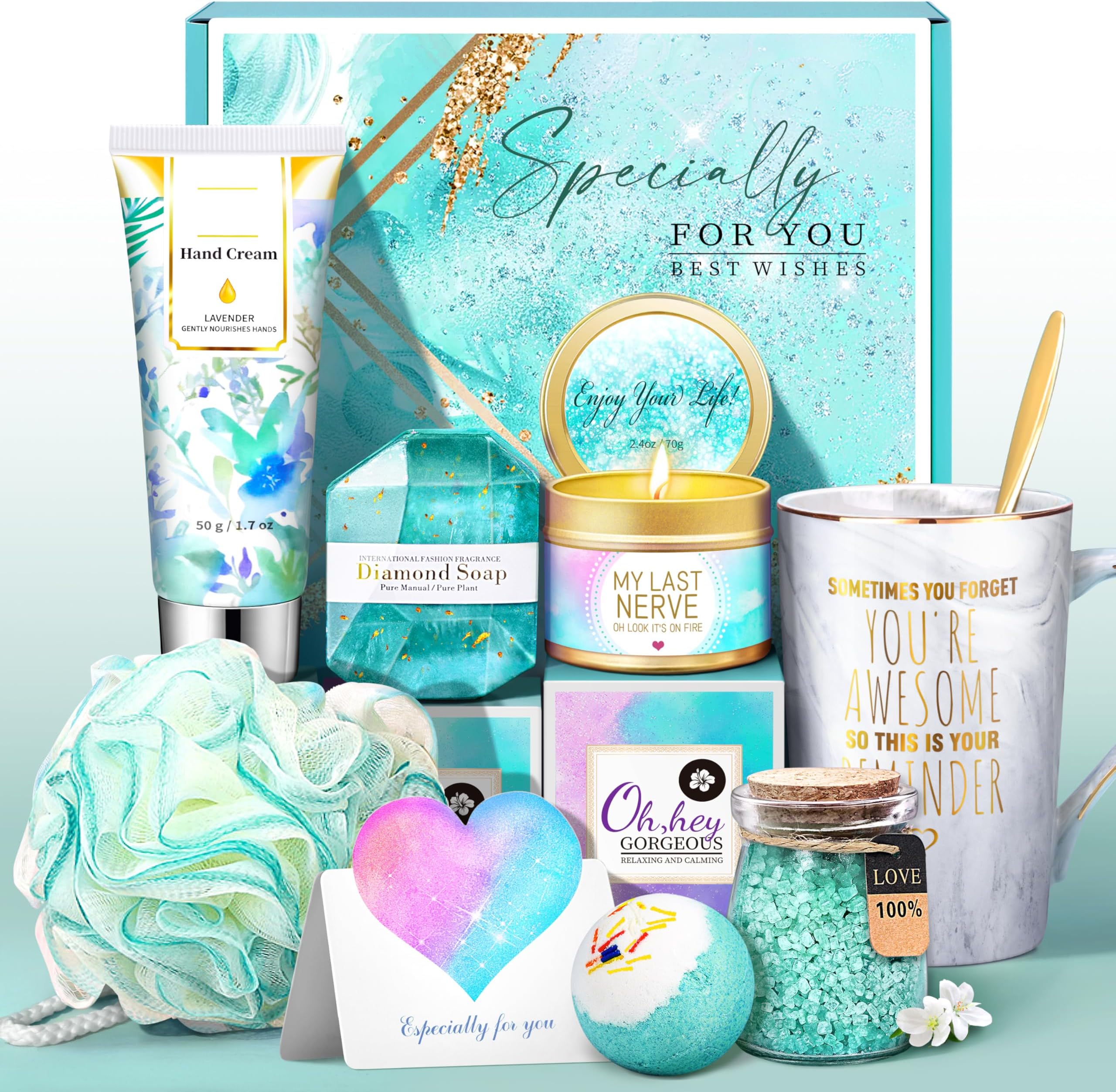 Amazon.com : Birthday Gifts for Women - Relaxing Spa Gift Basket Set ...