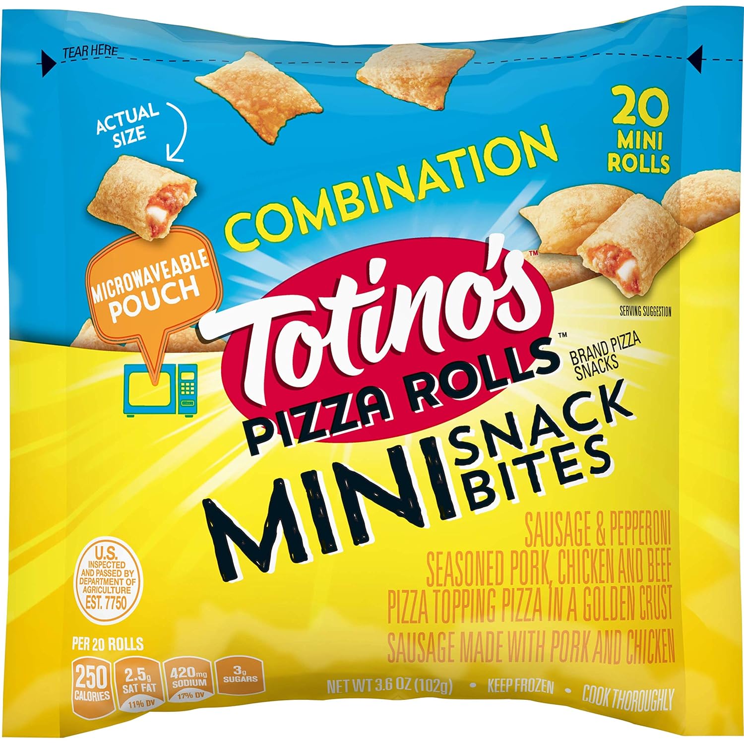 Amazon.com: Totino's Mini Snack Bites Combination Pizza Roll Brand ...