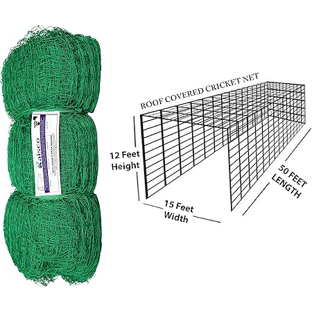 Buy Supreme Cricket Net-03 with Roof Cricket Net Full Pitch (Blue ...