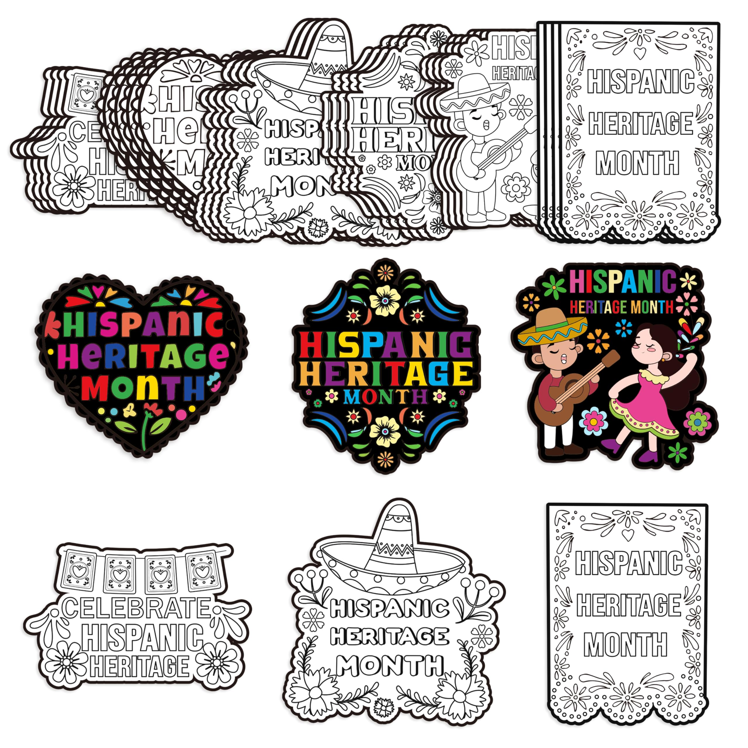 Snapklik.com : 24Pcs Hispanic Heritage Month Crafts For Kids - Color ...