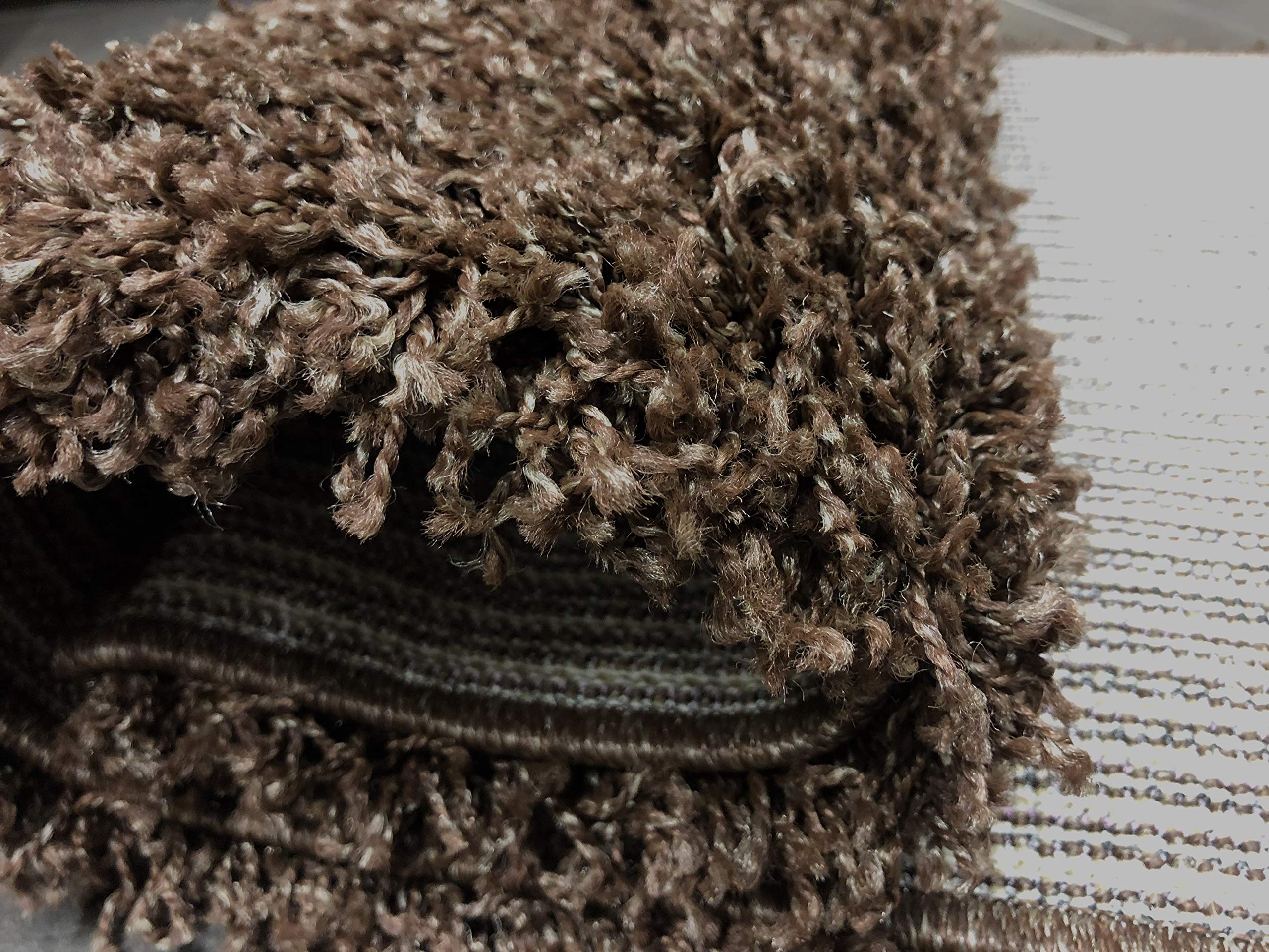 Buy SrS Rugs® Chocolate Brown Shaggy Rug with 50mm Deep Soft Pile for ...