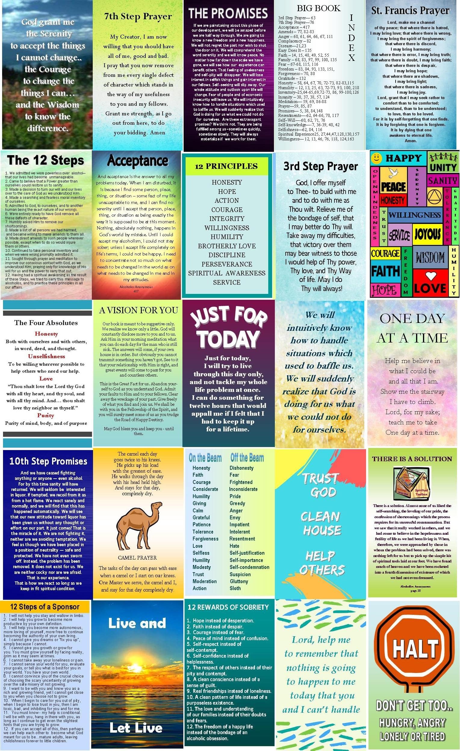 Amazon.com : Cheryls Bookmarks AA / 12 Step Wallet Card Assortment ALL ...