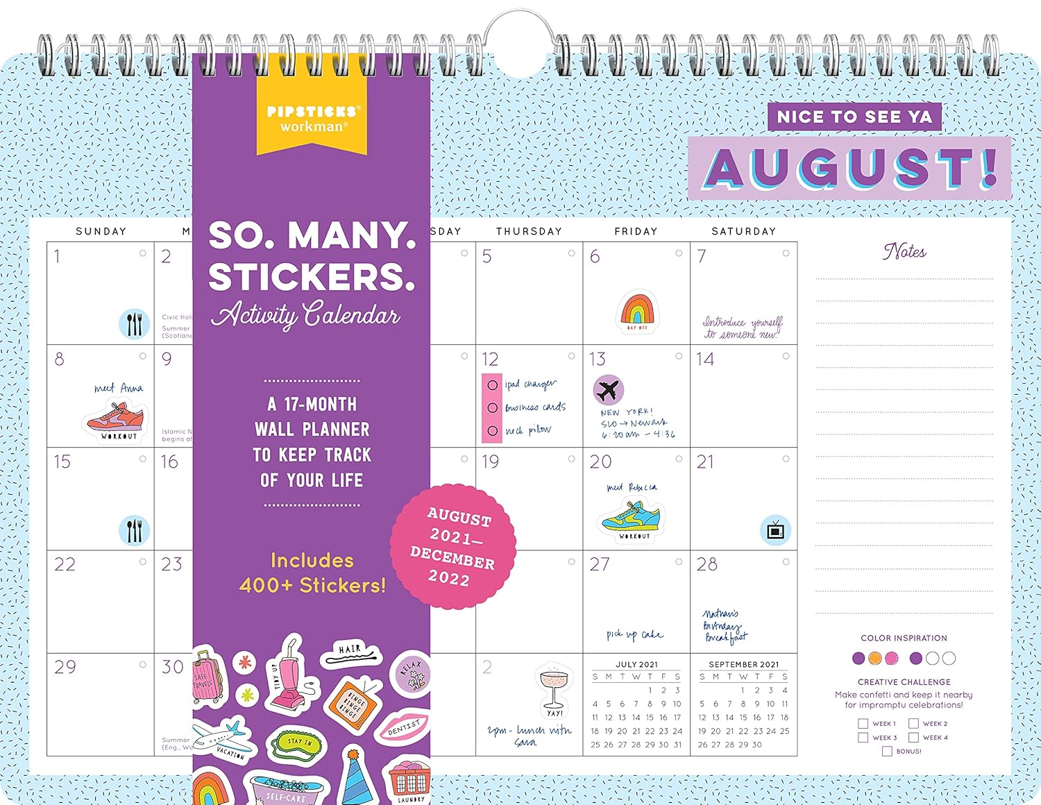 So. Many. Stickers. Activity Calendar 2021-2022: A 17-Month Wall ...