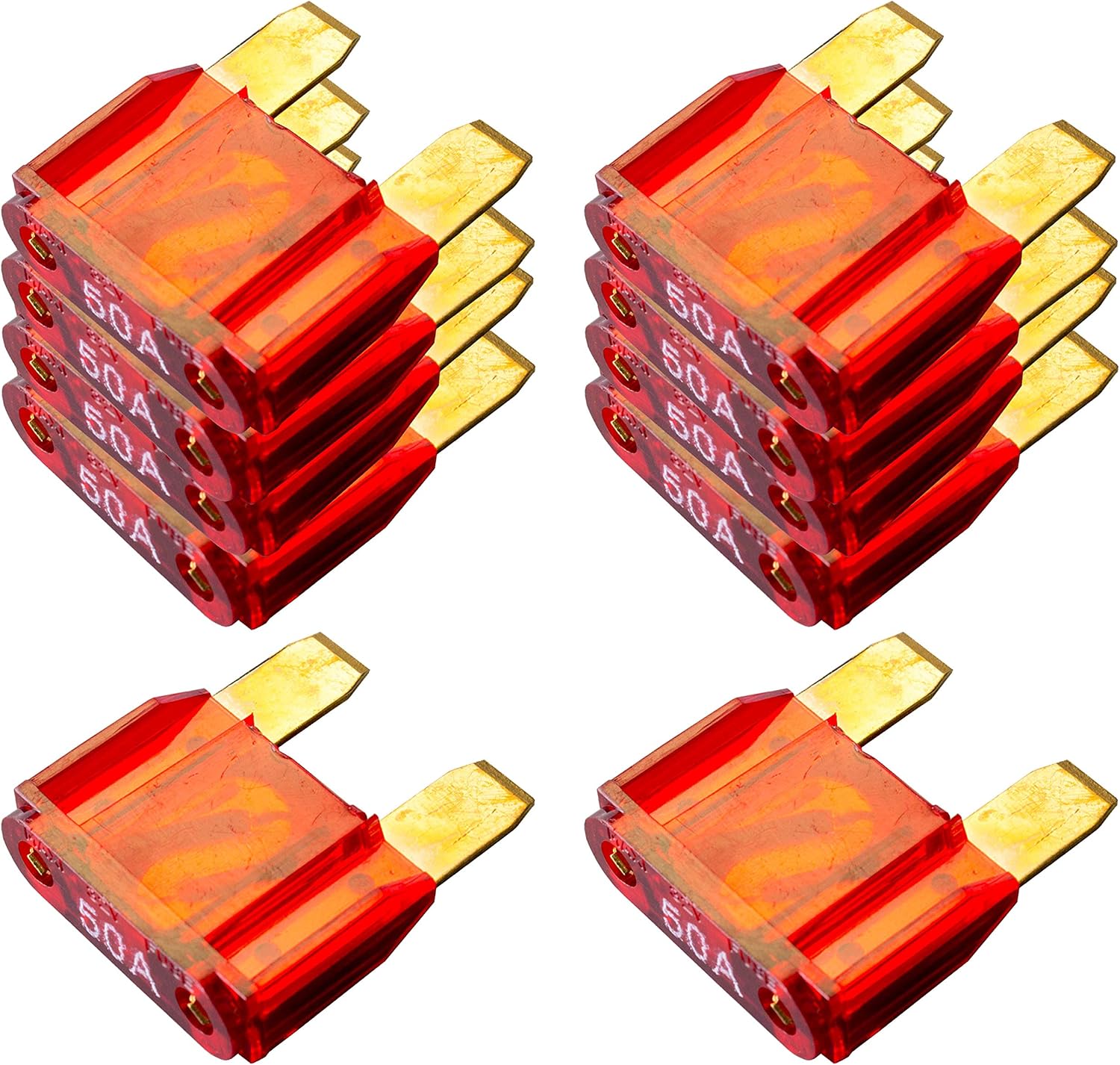Amazon.com: 10 Pack 50 AMP Gold APX MAXI Fuse Blade 50A Car Truck Boat ...