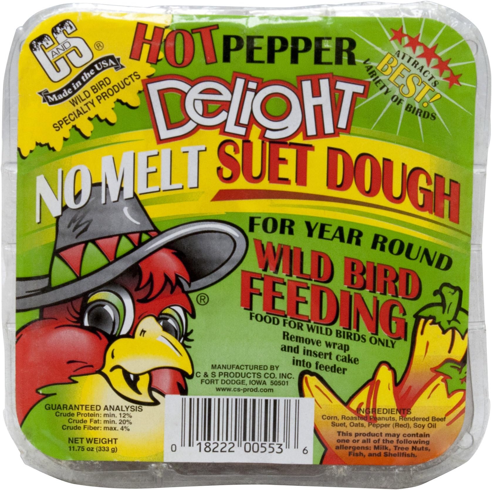 Amazon.com : C And S Products Co Inc Hot Pepper Delight Wild Bird Suet ...