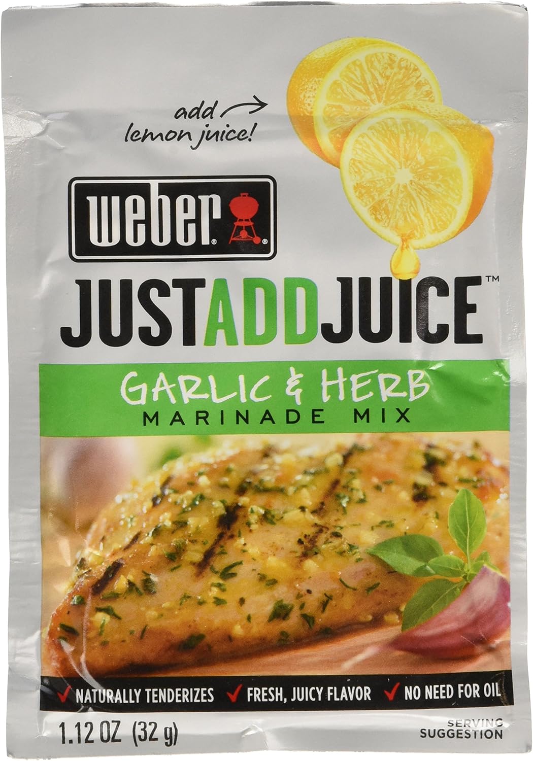 Weber Just Add Juice Garlic and Herb Marinade Mix 6 Packets : Amazon.co ...