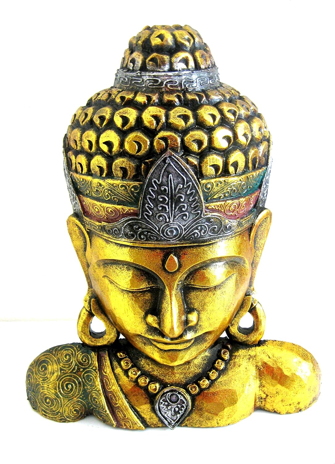 Amazon.com: OMA Buddha Statue Wooden Hand Crafted Meditation Blessing ...