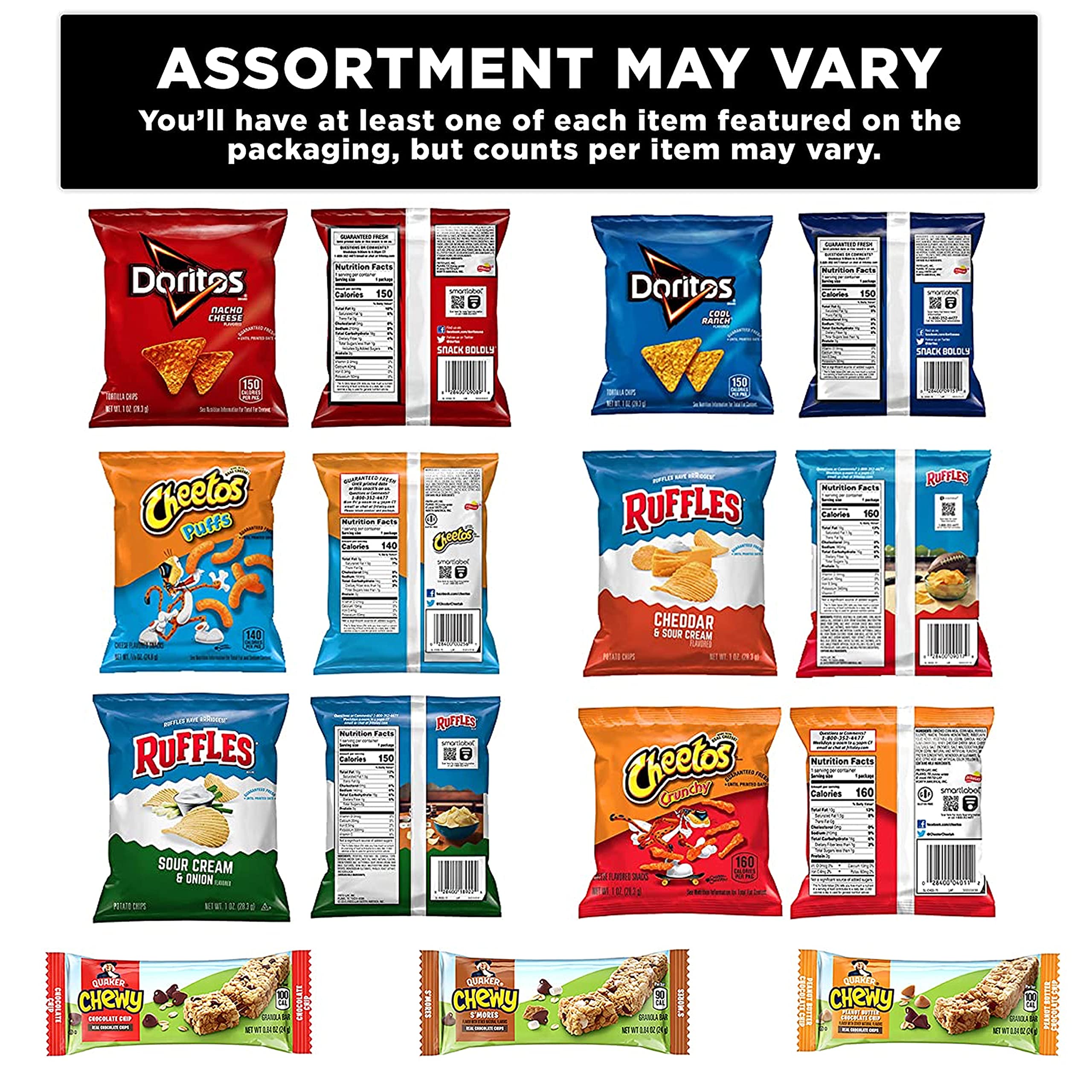 Snapklik.com : Frito Lay Chips And Quaker Chewy Granola Bars Variety Pack