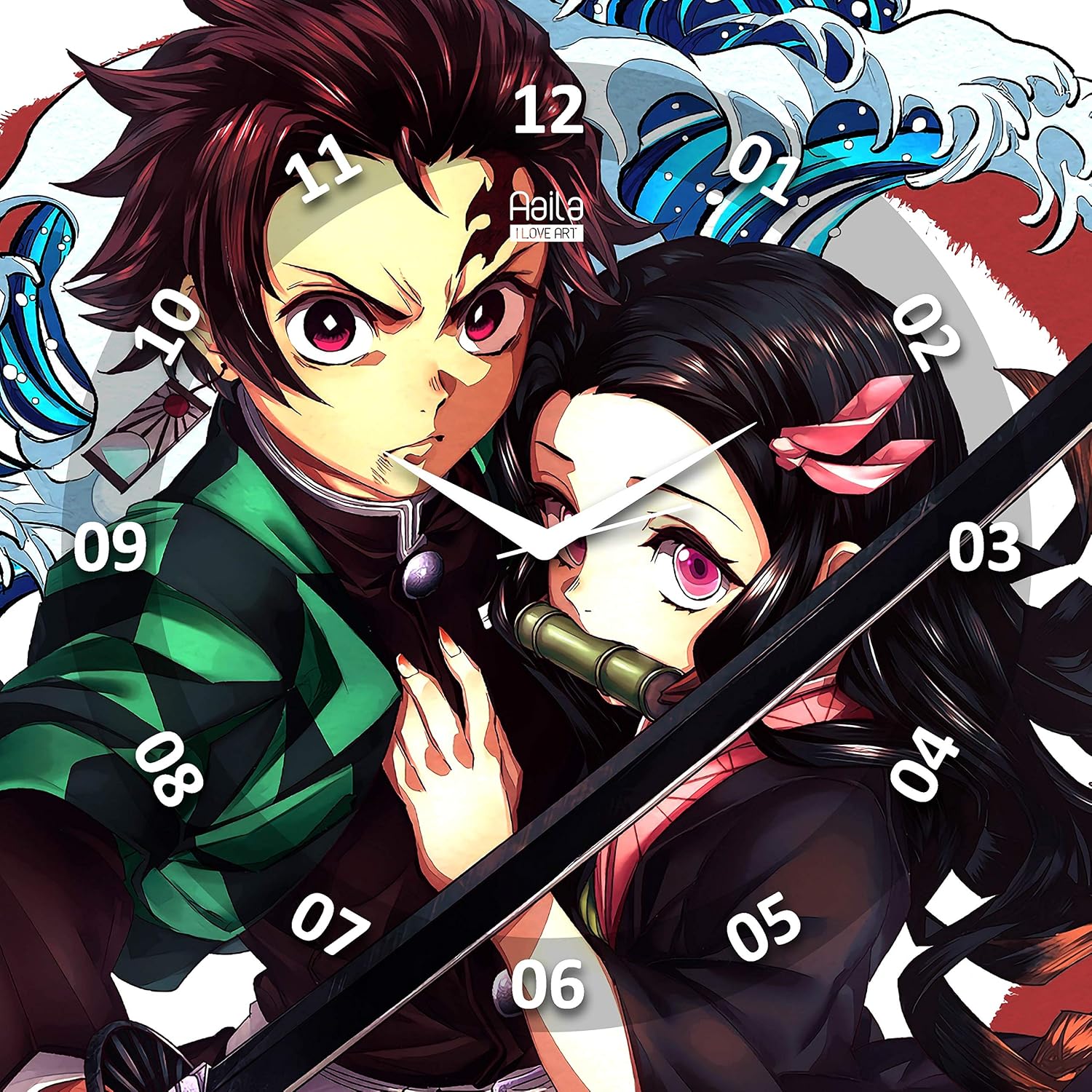 Buy Aaila Creations Tanjiro Nezuko Demon Slayer Wall Clock Online at ...