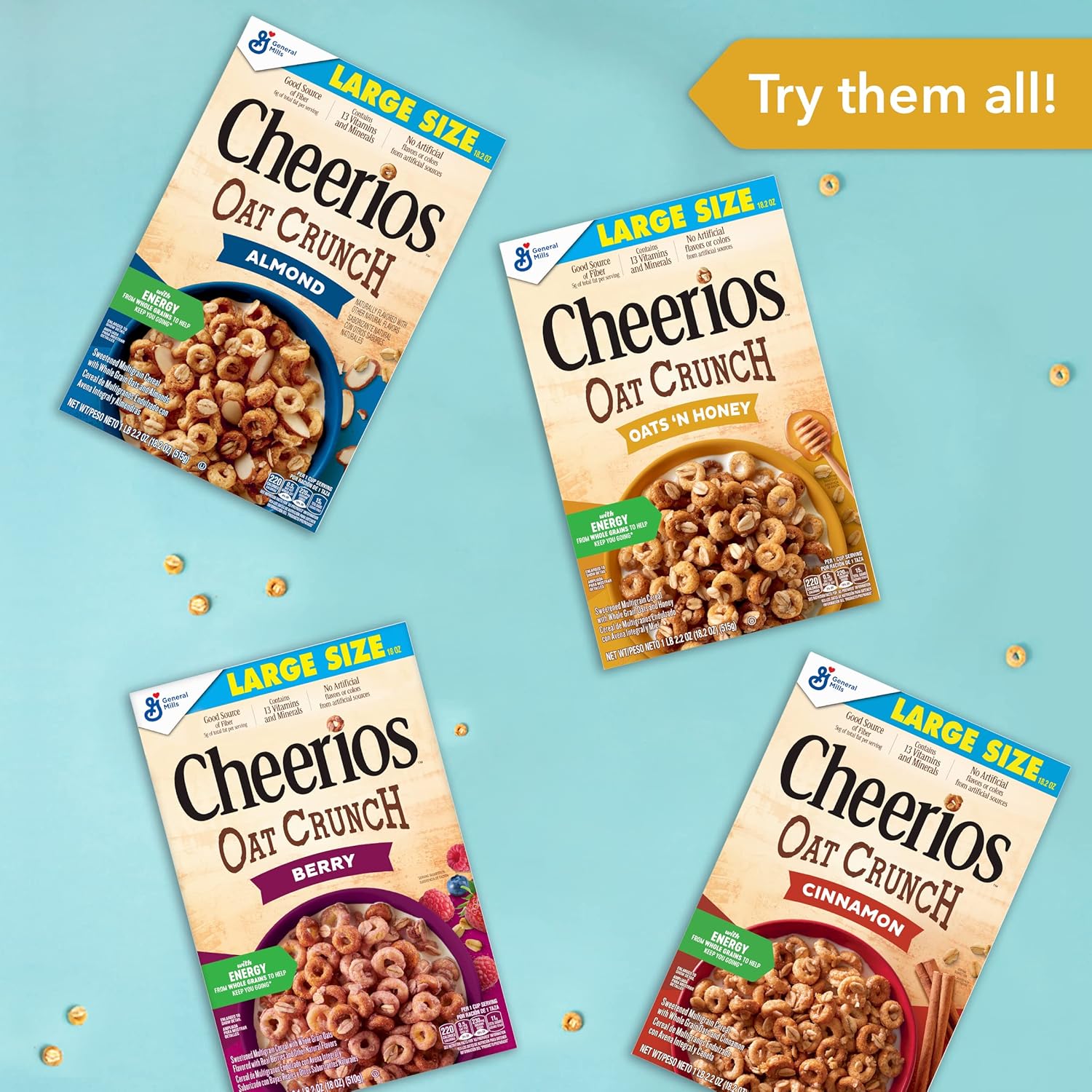 Cheerios Avena crujiente de avena y miel para desayuno 182 onzas – Yaxa ...