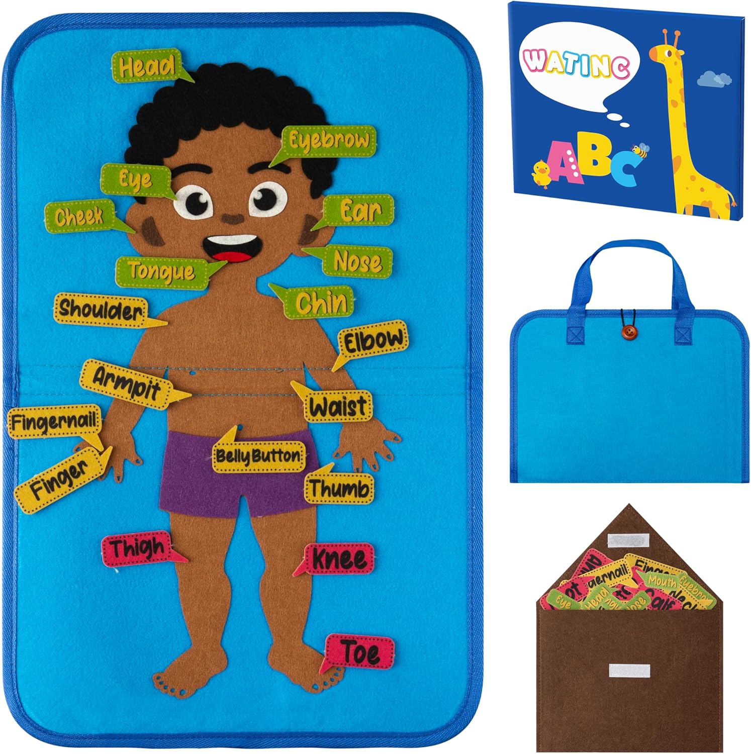 Amazon.com: WATINC Body Parts Learning Portable Felt Story Board Set ...