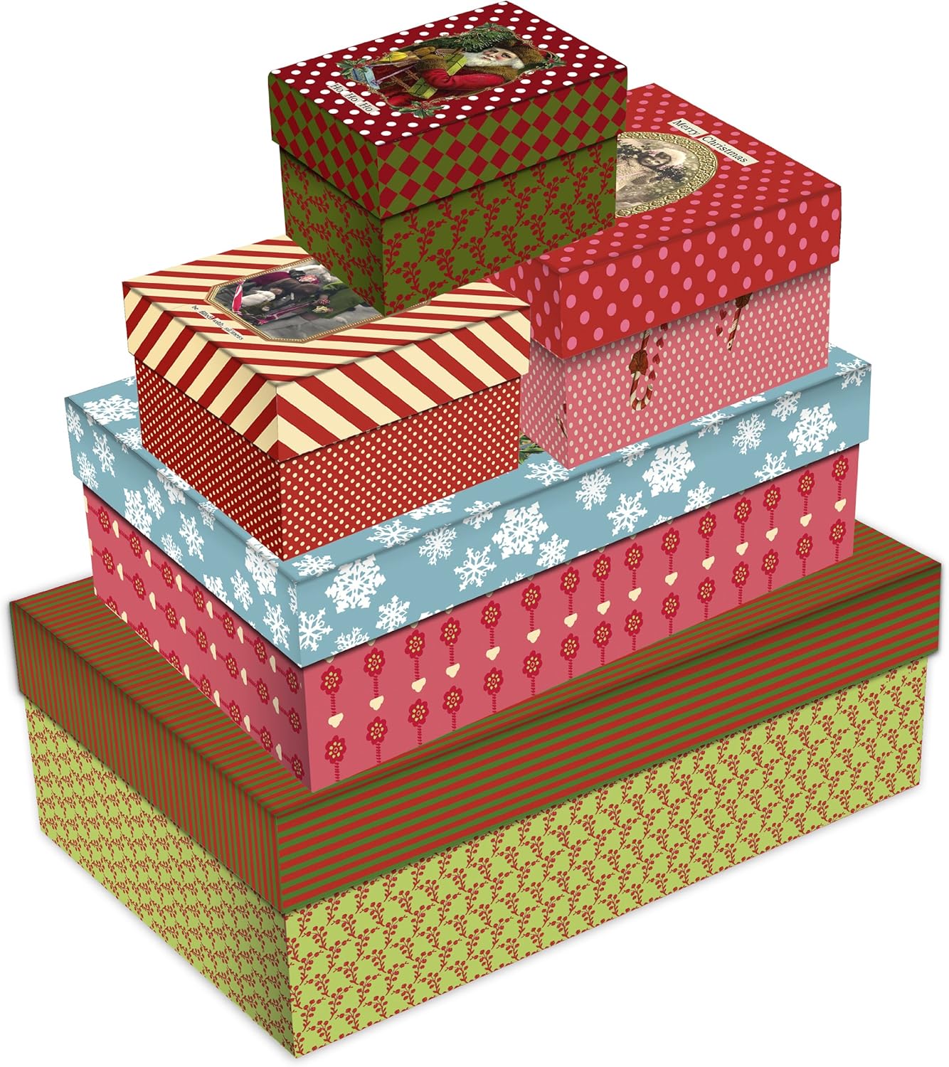 Amazon.com: Clairefontaine White Christmas 44 x 34 x 16 cm Gift Box ...