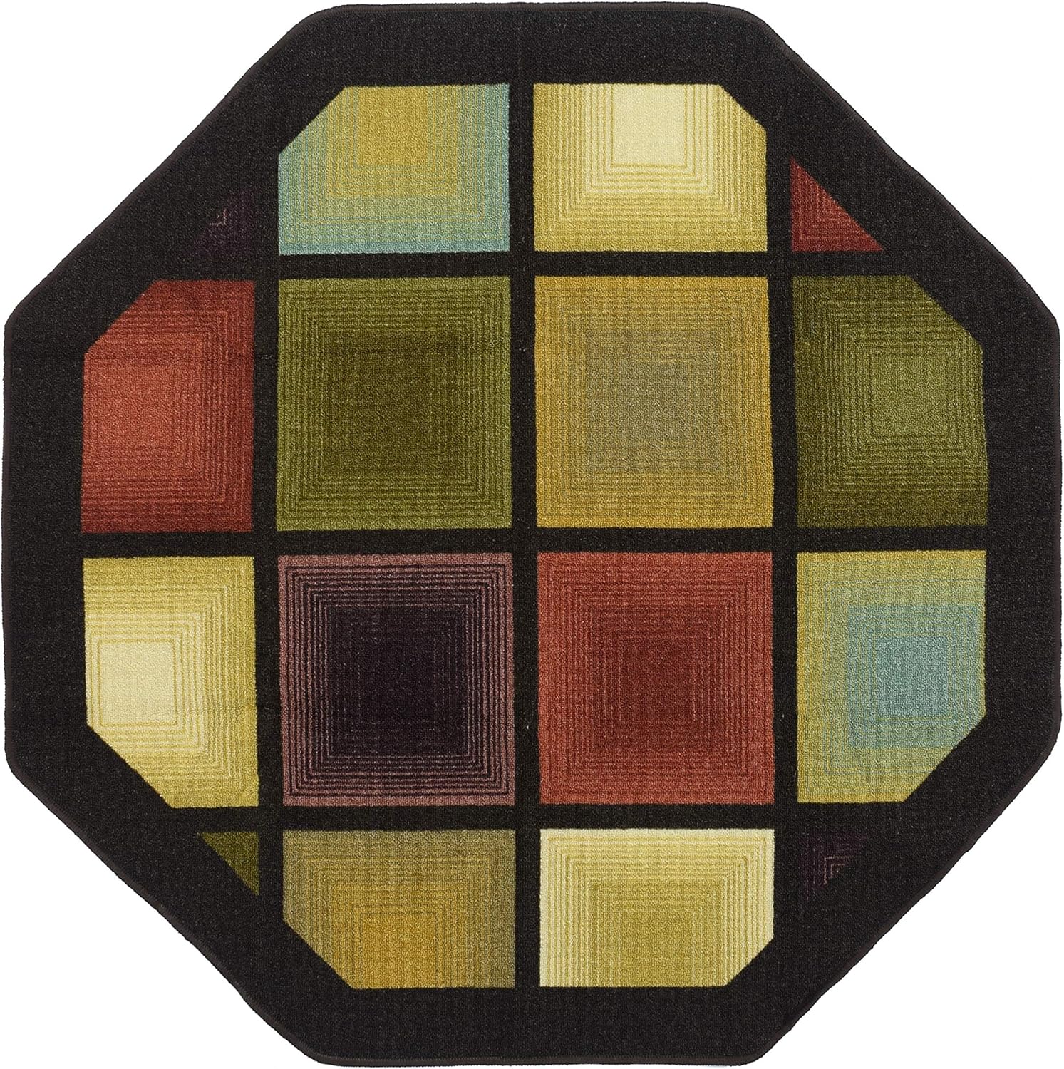 Amazon.com: Madison Home Optic Squares Area Rug, Multicolor : Home ...