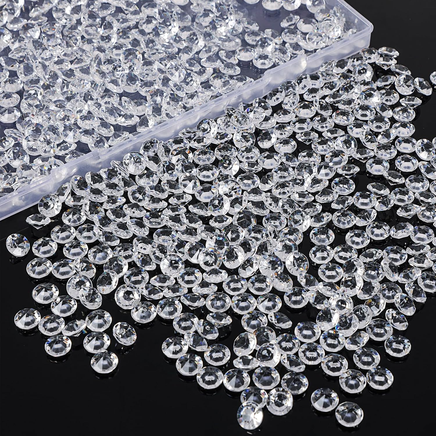 Amazon.com: OUTUXED 1000pcs 0.4inch Clear Fake Diamonds Crystals ...