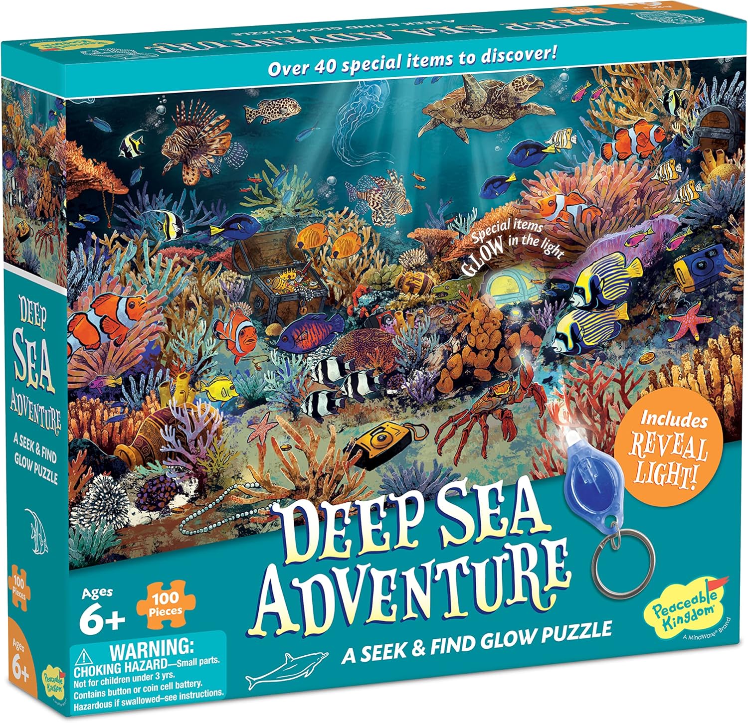 Amazon.com: Peaceable Kingdom Deep Sea Adventure Puzzle – 100-Pc. Seek ...