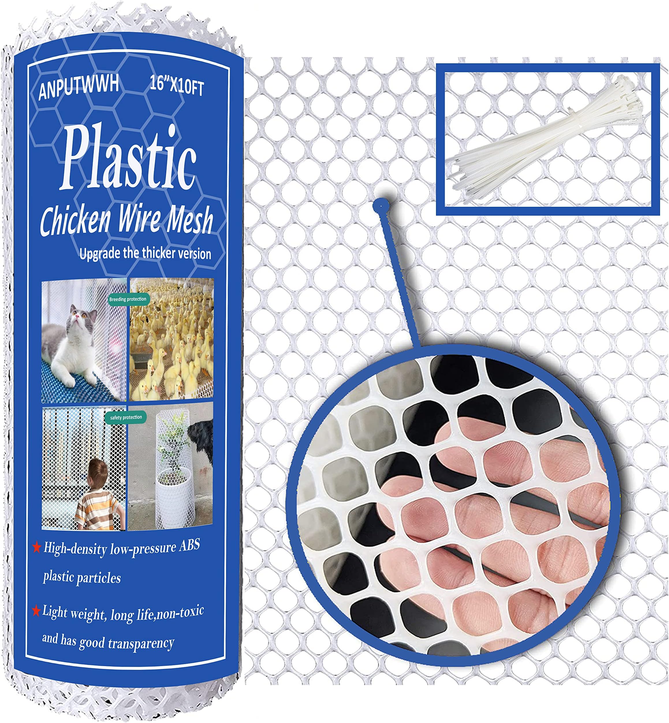 Amazon.com : Plastic Chicken Wire Fence Mesh Poultry Fencing 11.81IN x ...