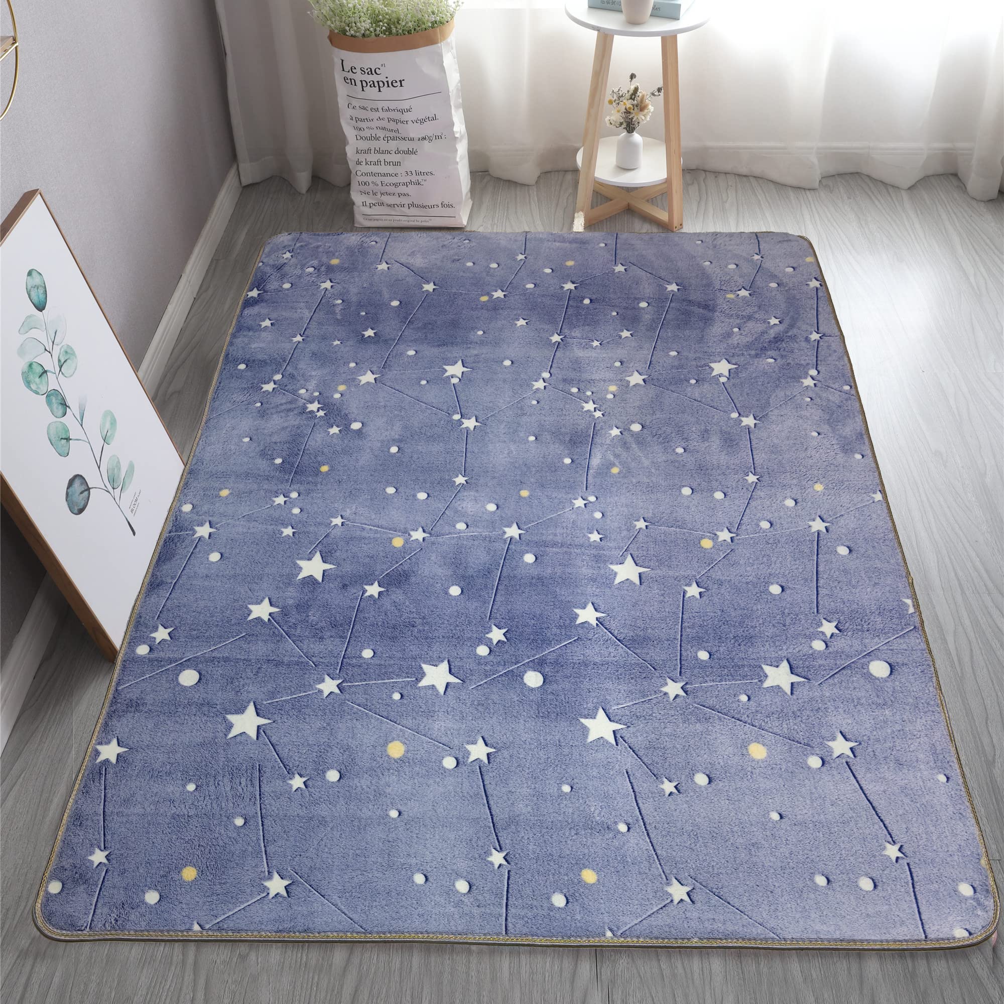 Amazon.com: Gefosin Luminous Area Rug Glow in The Dark for Bedroom ...