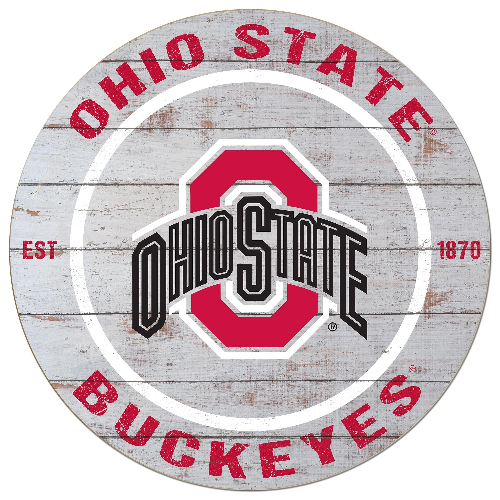 Amazon.com: KH Sports Fan Ohio State Buckeyes Weathered Circle Sign ...
