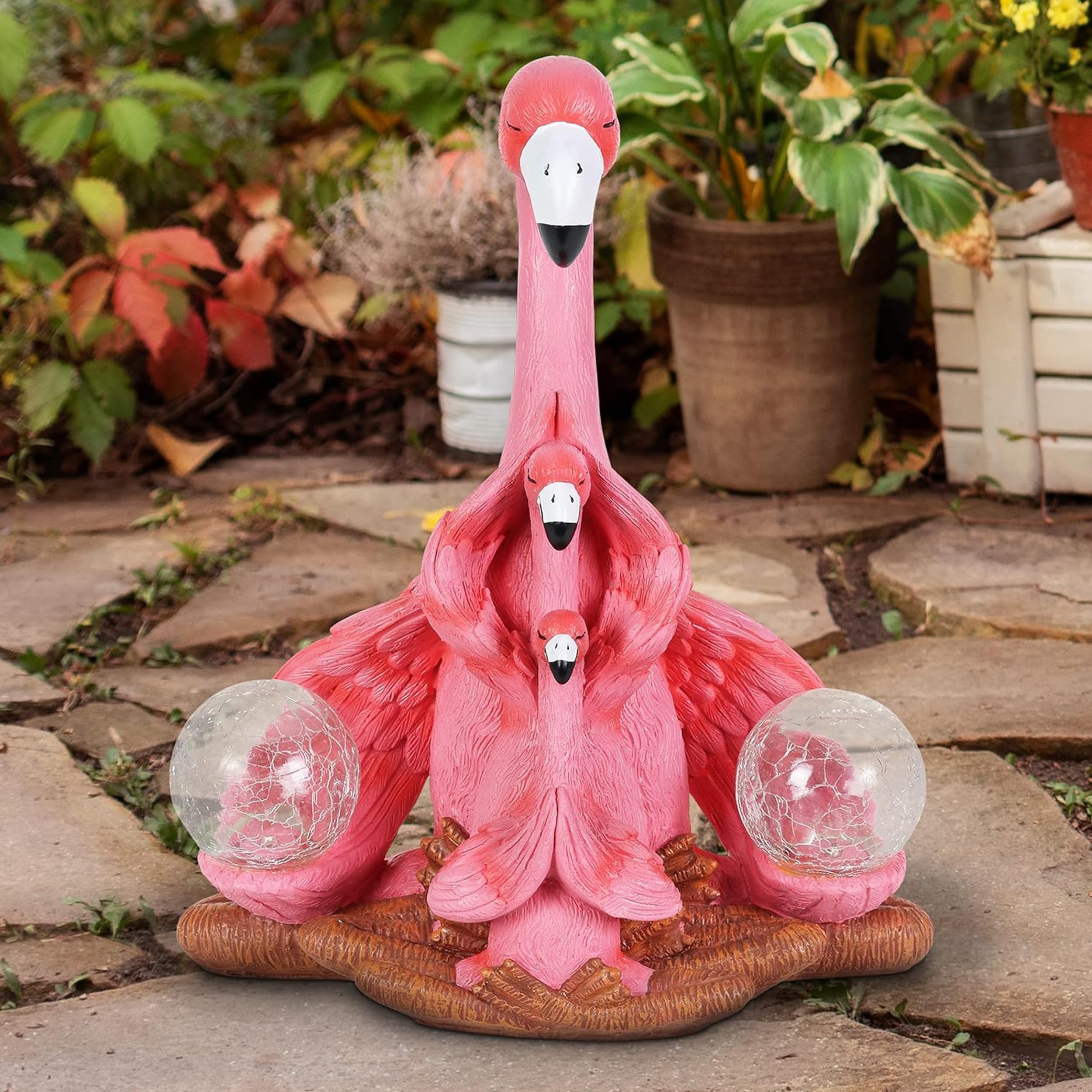 Amazon.com: Goodeco Relaxing Solar Flamingo Statue - Perfect Fairy ...