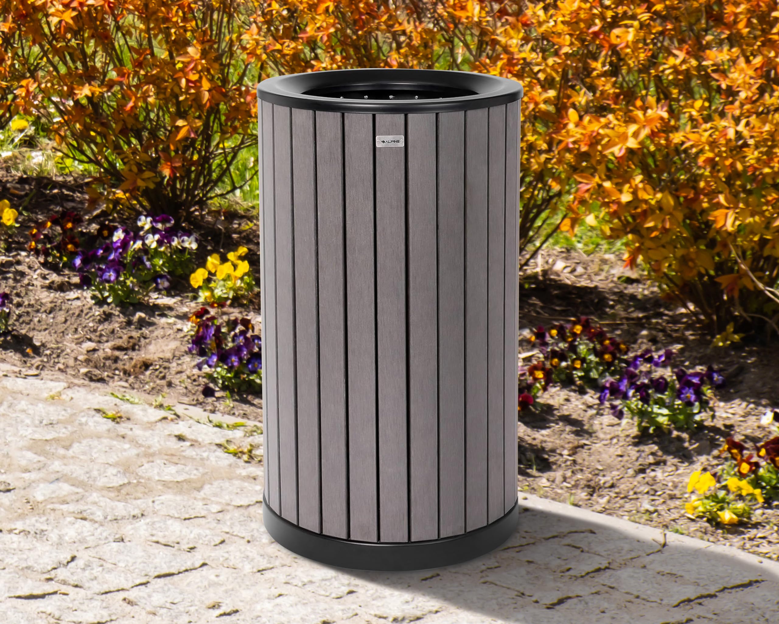Alpine 32 Gallon Commercial Outdoor Trash Can Heavy Duty Garbage ...