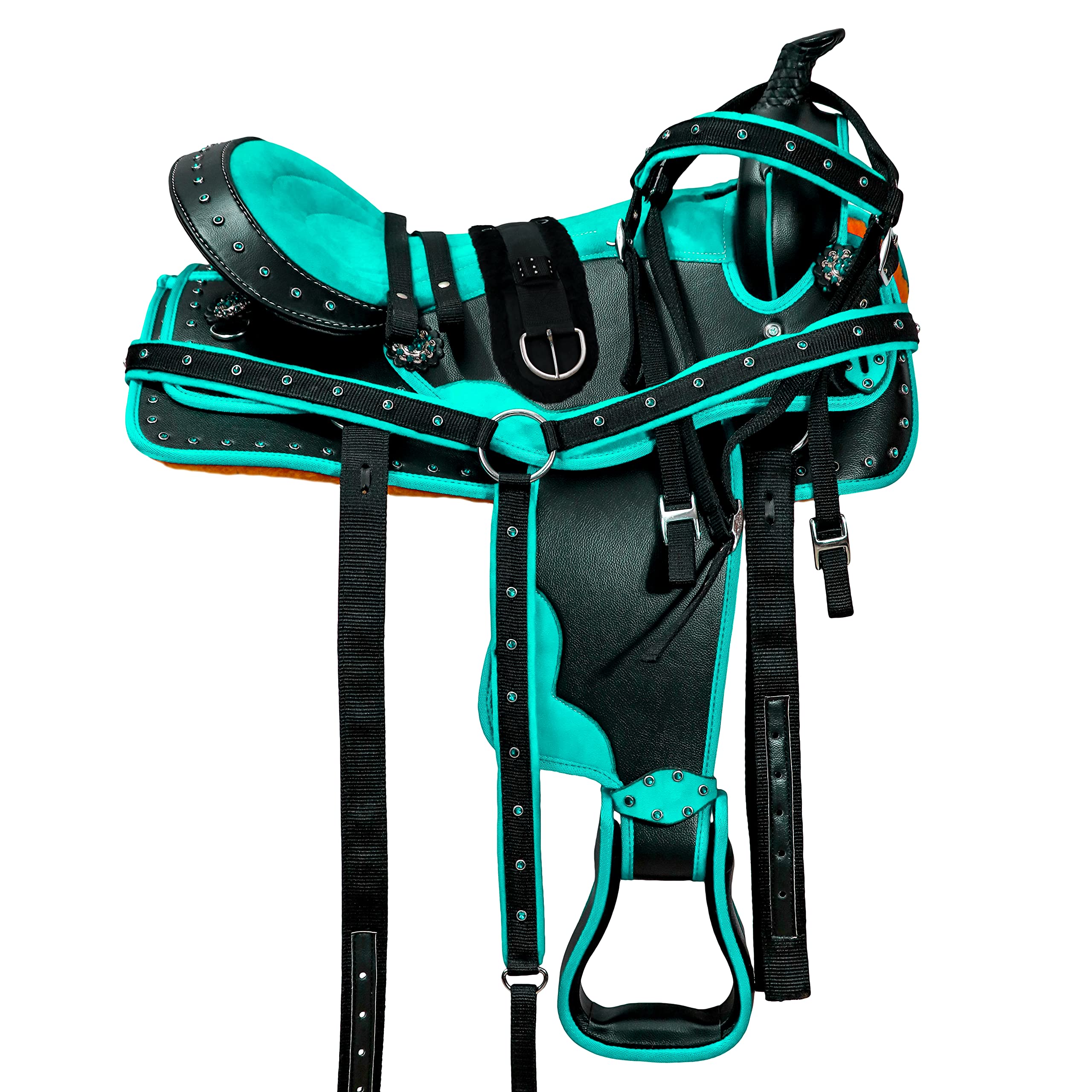 SUPREME SADDLERY Classic Barrel Racing Handmade Western Synthetic Horse ...