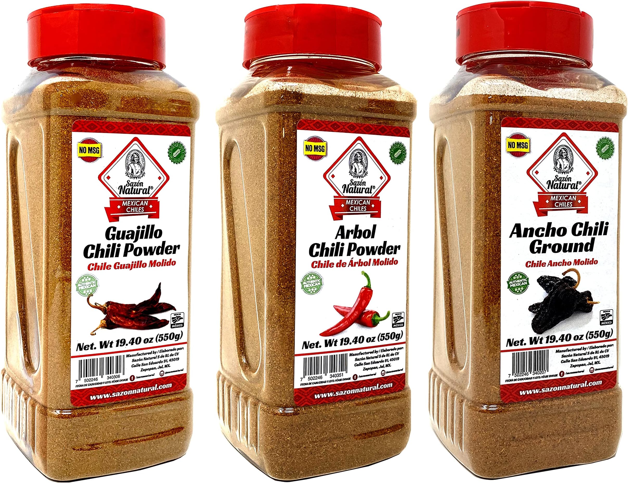 Amazon.com : Sazon Natural Chile Powder Variety Pack (58 oz Total ...