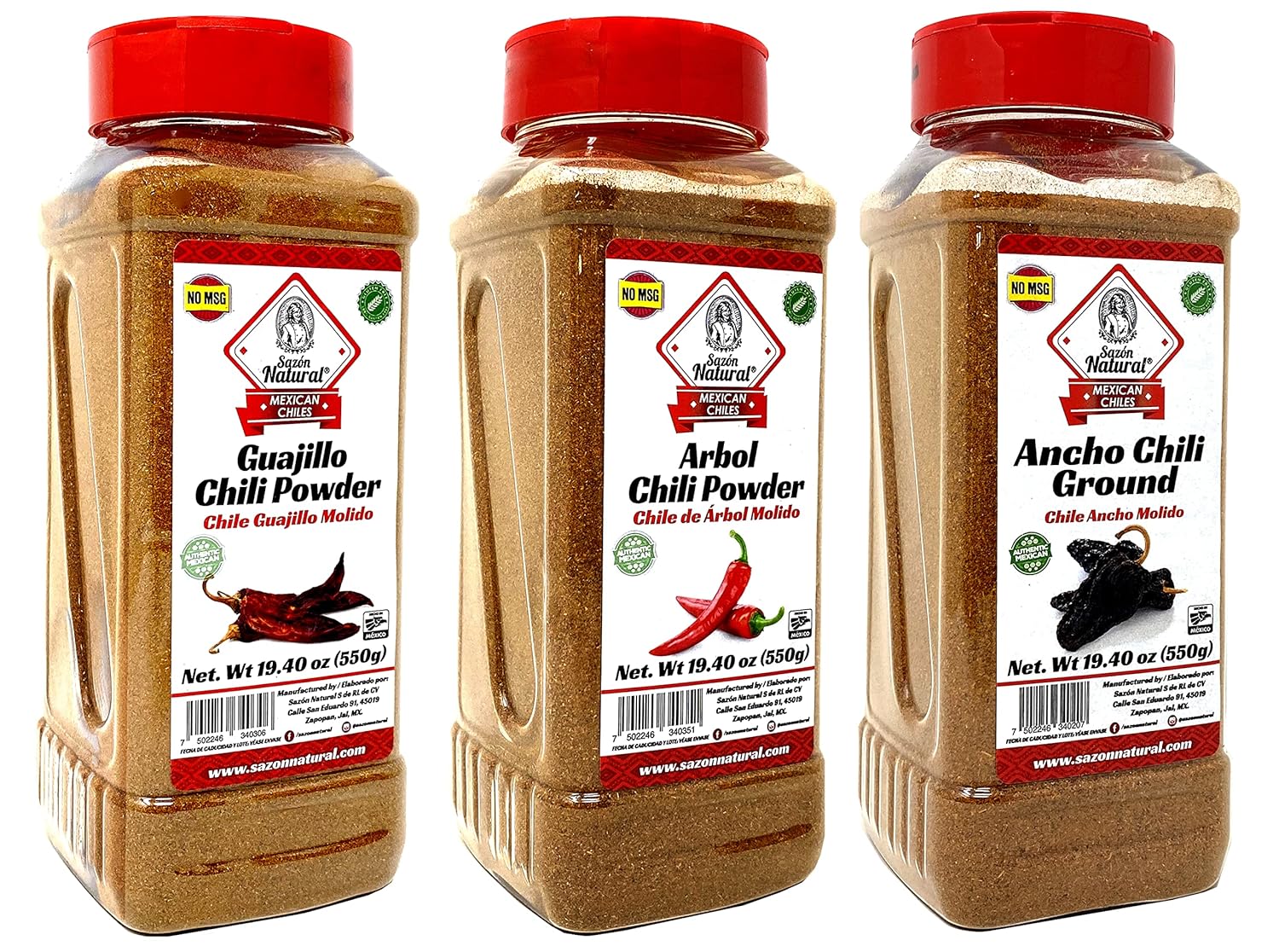 Amazon.com : Sazon Natural Chile Powder Variety Pack (58 oz Total ...
