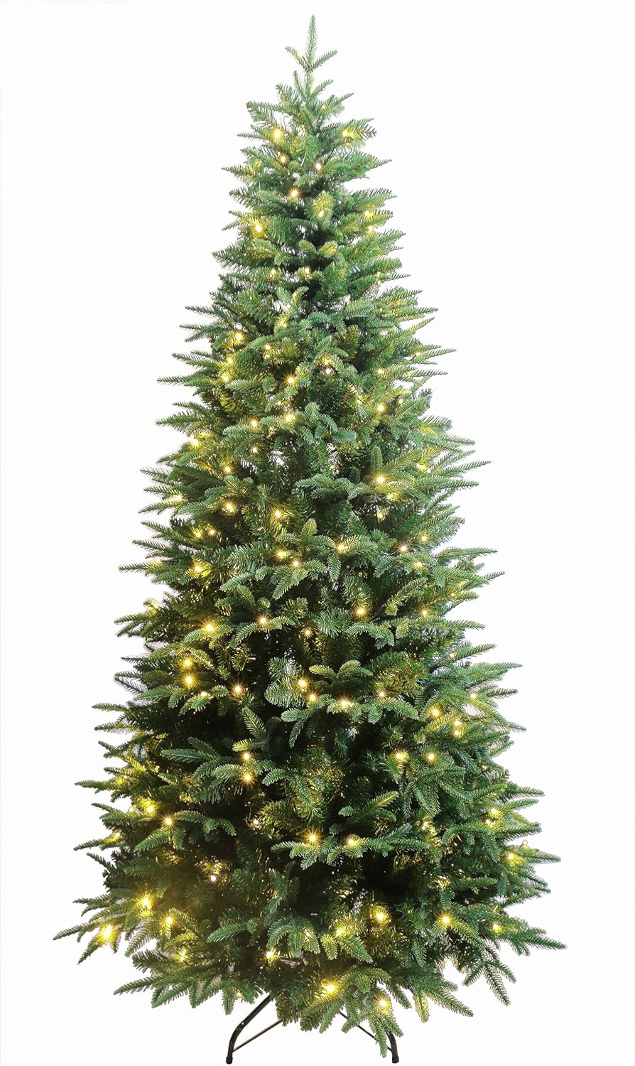 Amazon.com: Luxury Real Feel Forest Fir Slim Christmas Tree Pre-lit ...