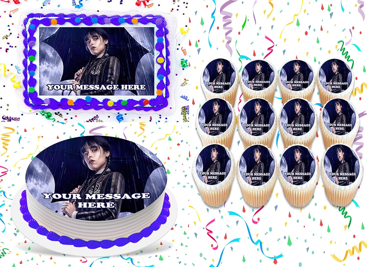 Amazon.com: Wednesday Cake Topper Edible Image Personalized Cupcakes ...