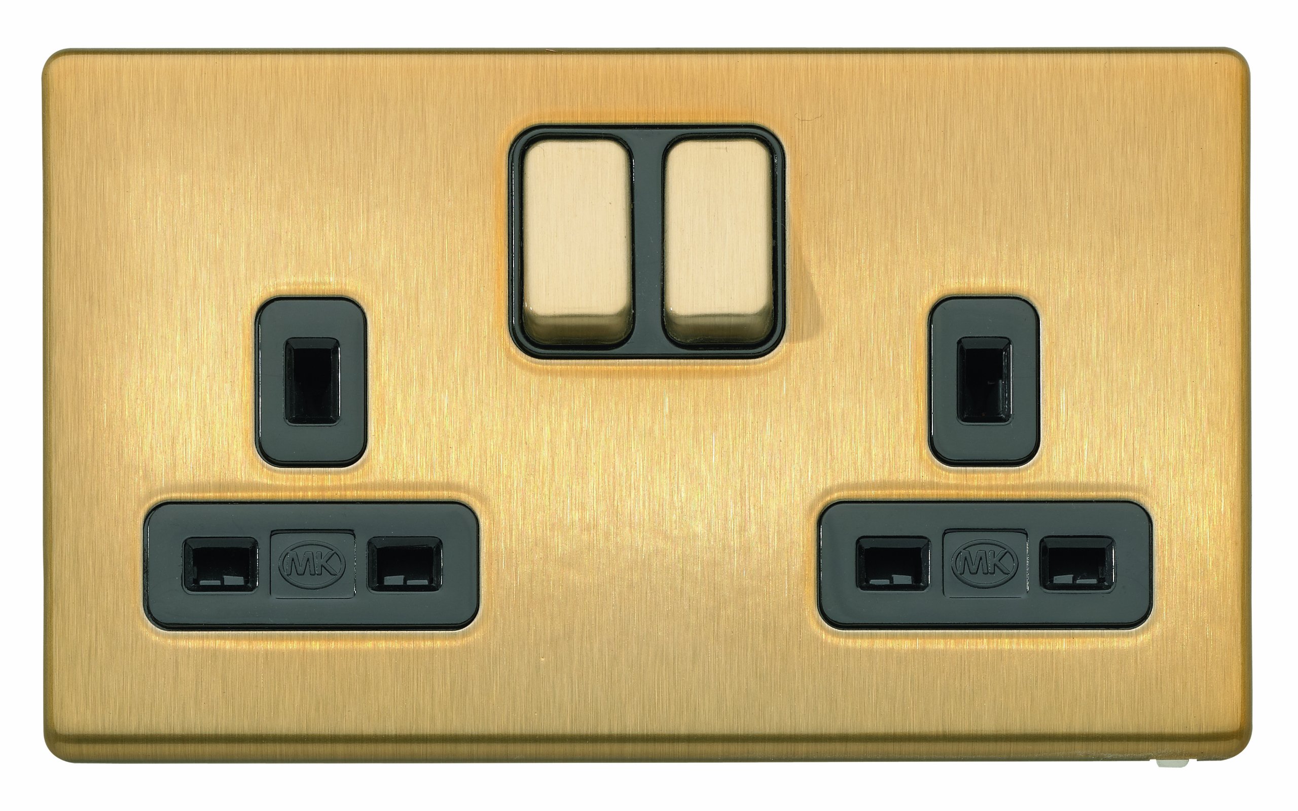 Buy MK Aspect K24347SAGB Double Switch Socket Dual Earth/Double Pole ...