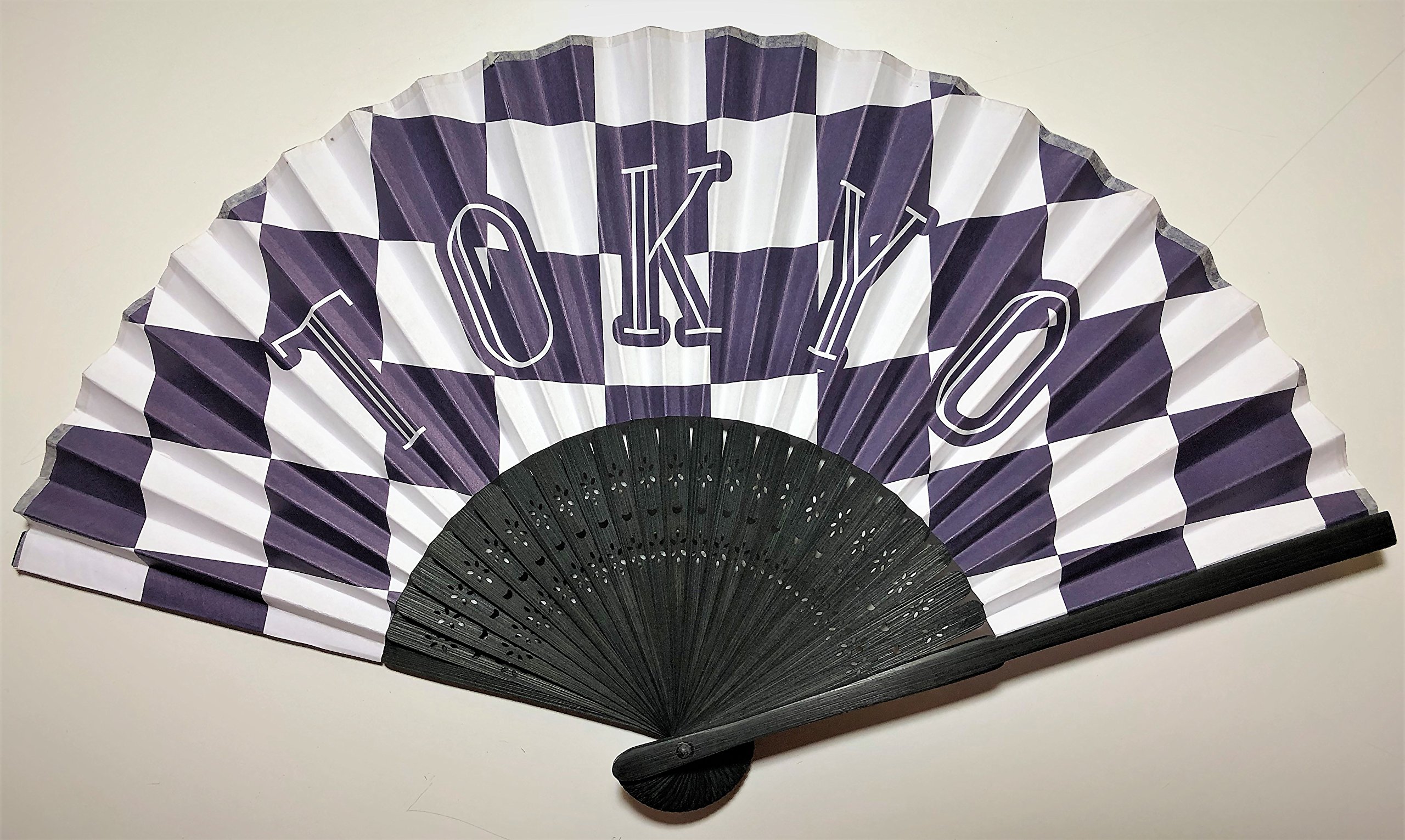 Daiso Japanese Folding Fan Sensu Handheld Fan Tokyo Paintings Purple ...