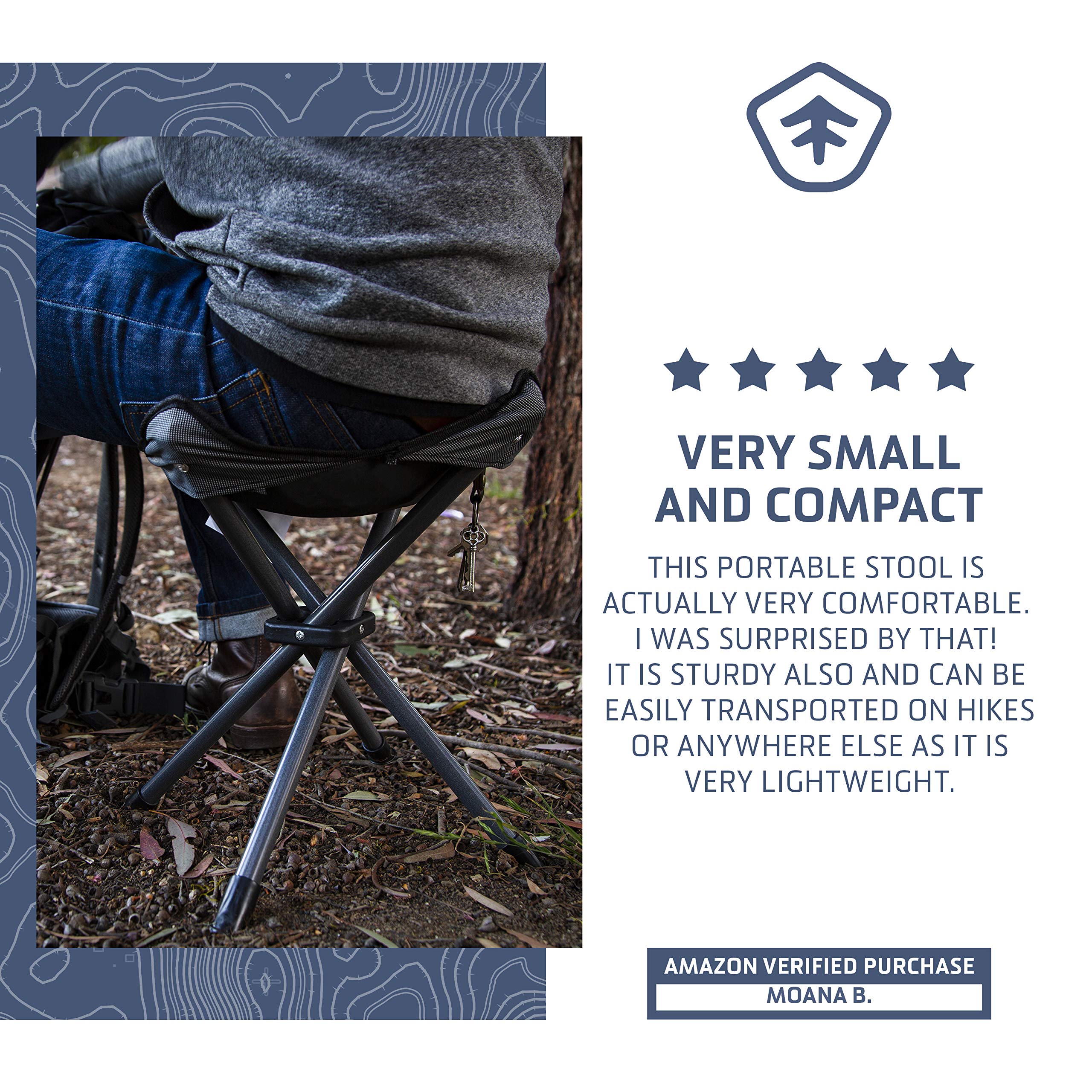 STANSPORT - Deluxe 4 Leg Camping Stool, Compact Lightweight Portable ...