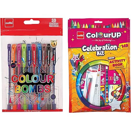 Cello ColourUp Celebration Kit & Cello Colour Bombs coloured ink Gel ...