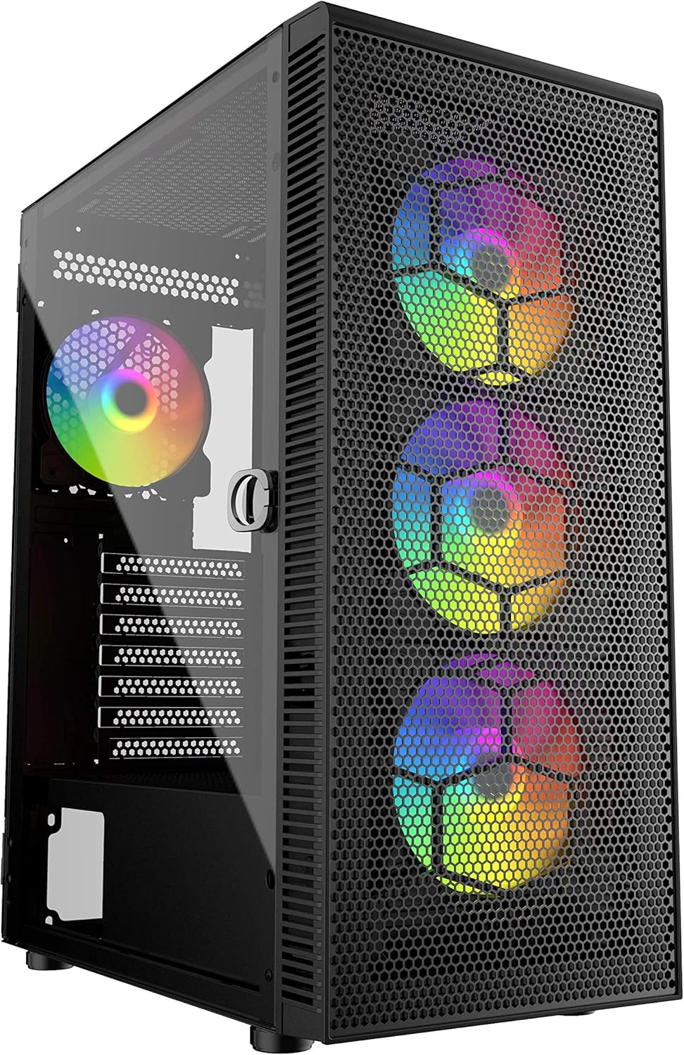 IONZ Hex KZ24 PC Gaming Case ATX Classic Black, Mid Tower Mesh Front ...