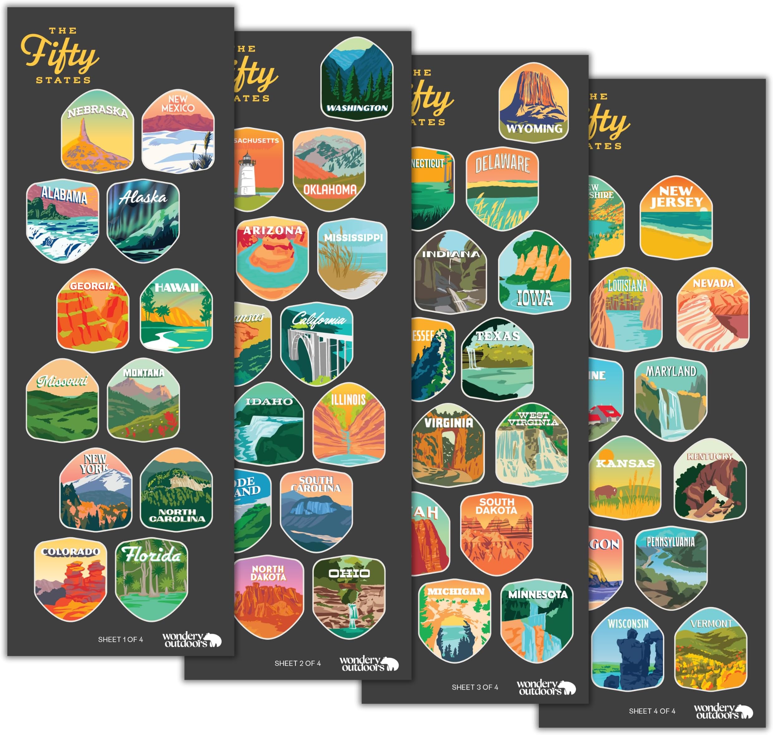 Amazon.com: Collectable US National Waterproof Scrapbook Sticker Sheets ...