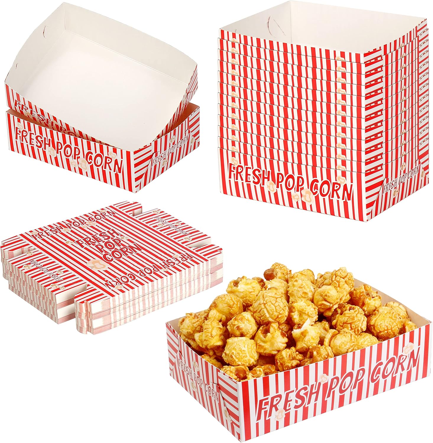Amazon.com: 50 Pack Popcorn Birthday Party Supplies Popcorn Theme Paper ...