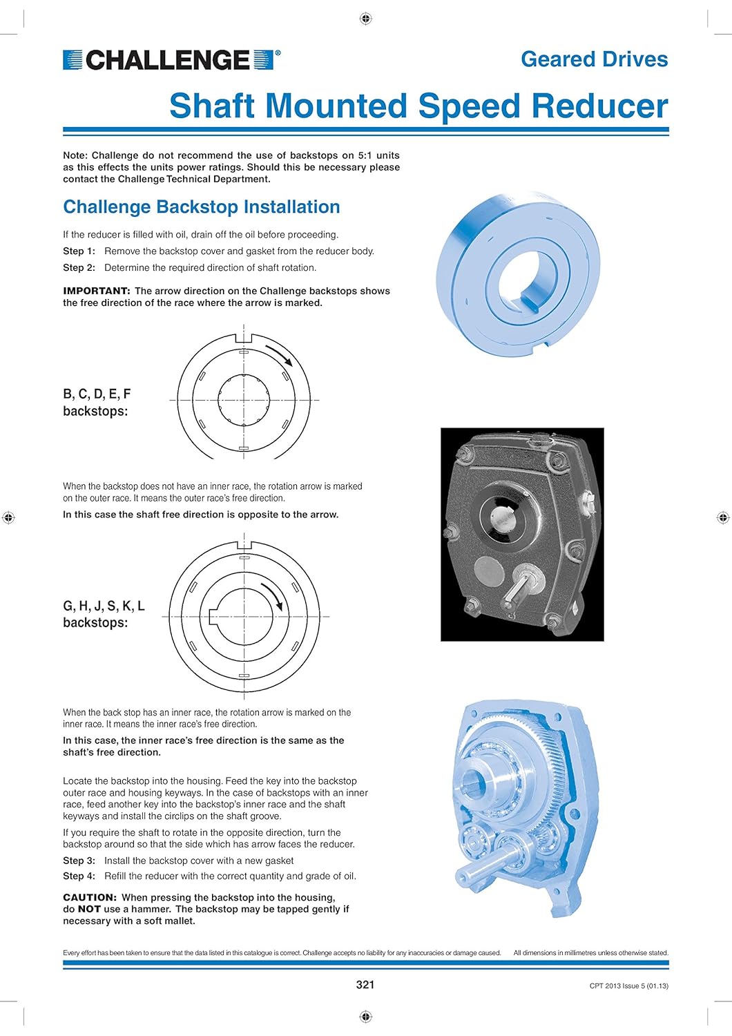 Challenge SMSR-SK-BSTOP Back Stop for Shaft Mounted Speed Reducer, Size ...