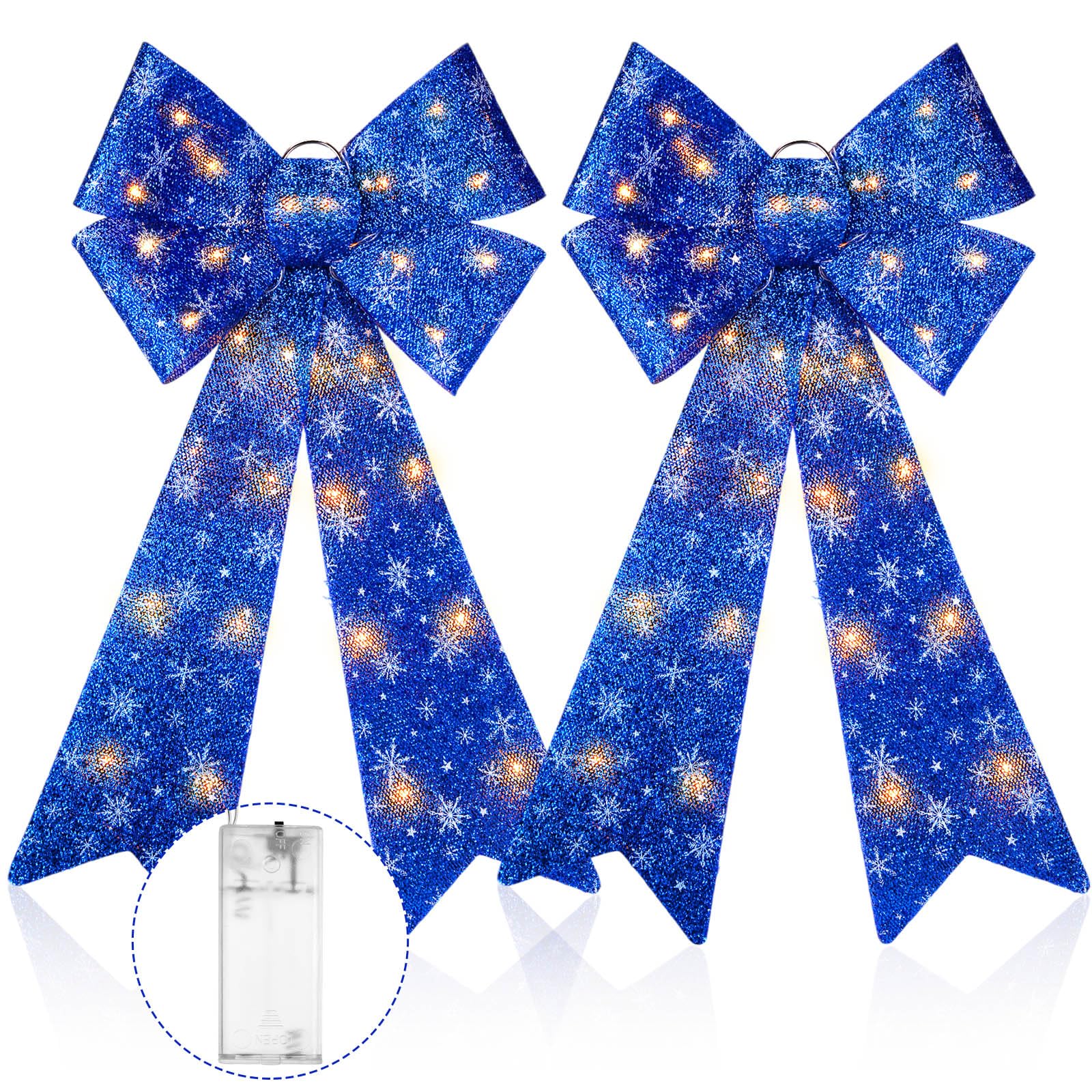 Amazon.com: Baquler Pre Lit Large LED Christmas Bow Decoration 23.6 x ...