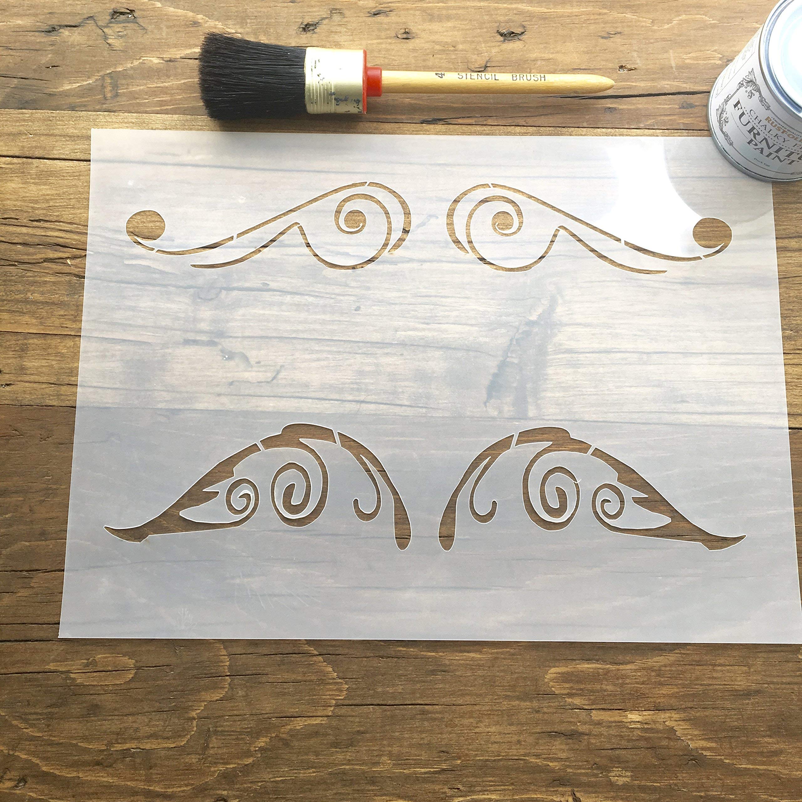 Buy Scrolls Border Stencil A4, Re-usable 125 or 190 grade stencil Film ...