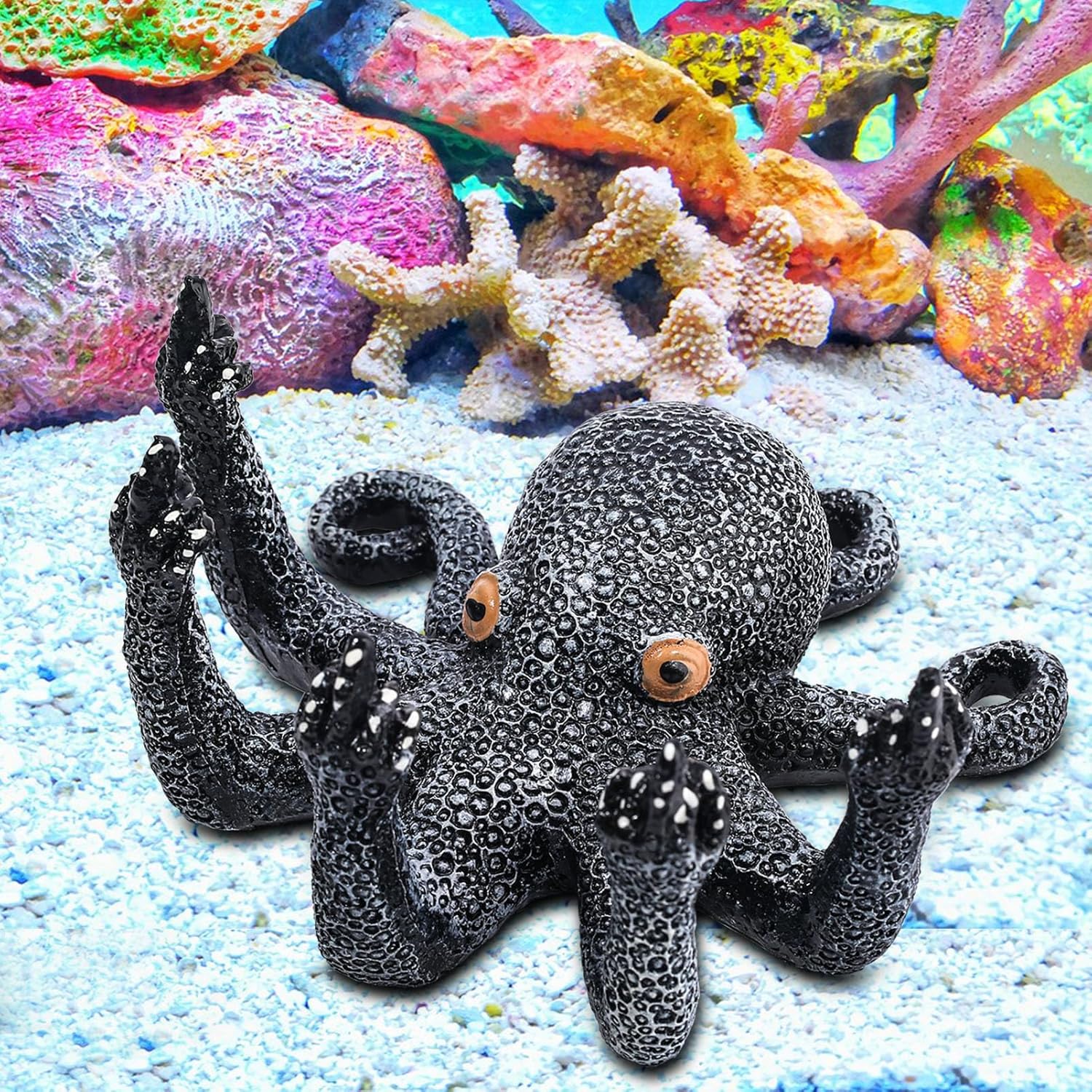 Amazon.com: Octopus Aquarium Ornaments Decoration, Black Resin ...