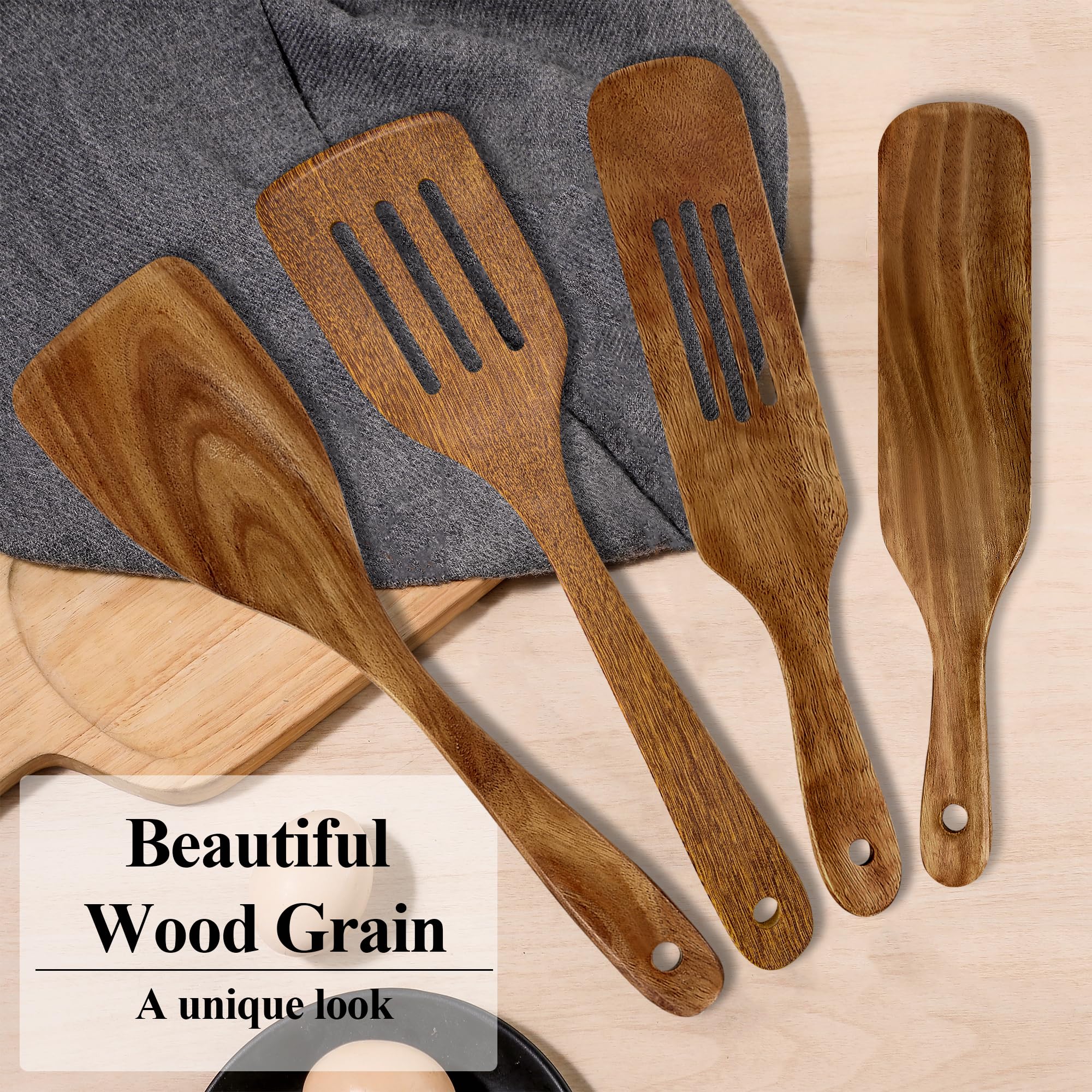 Snapklik.com : Wooden Spatula, Heat Resistant Cooking Wood Spatulas ...