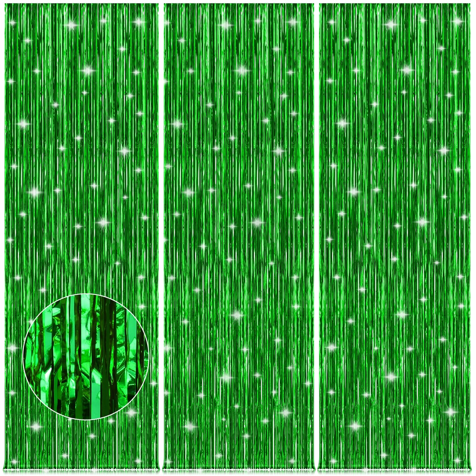Snapklik.com : Green Party Streamers 3.2ft X 8.2ft 3Pack Christmas ...