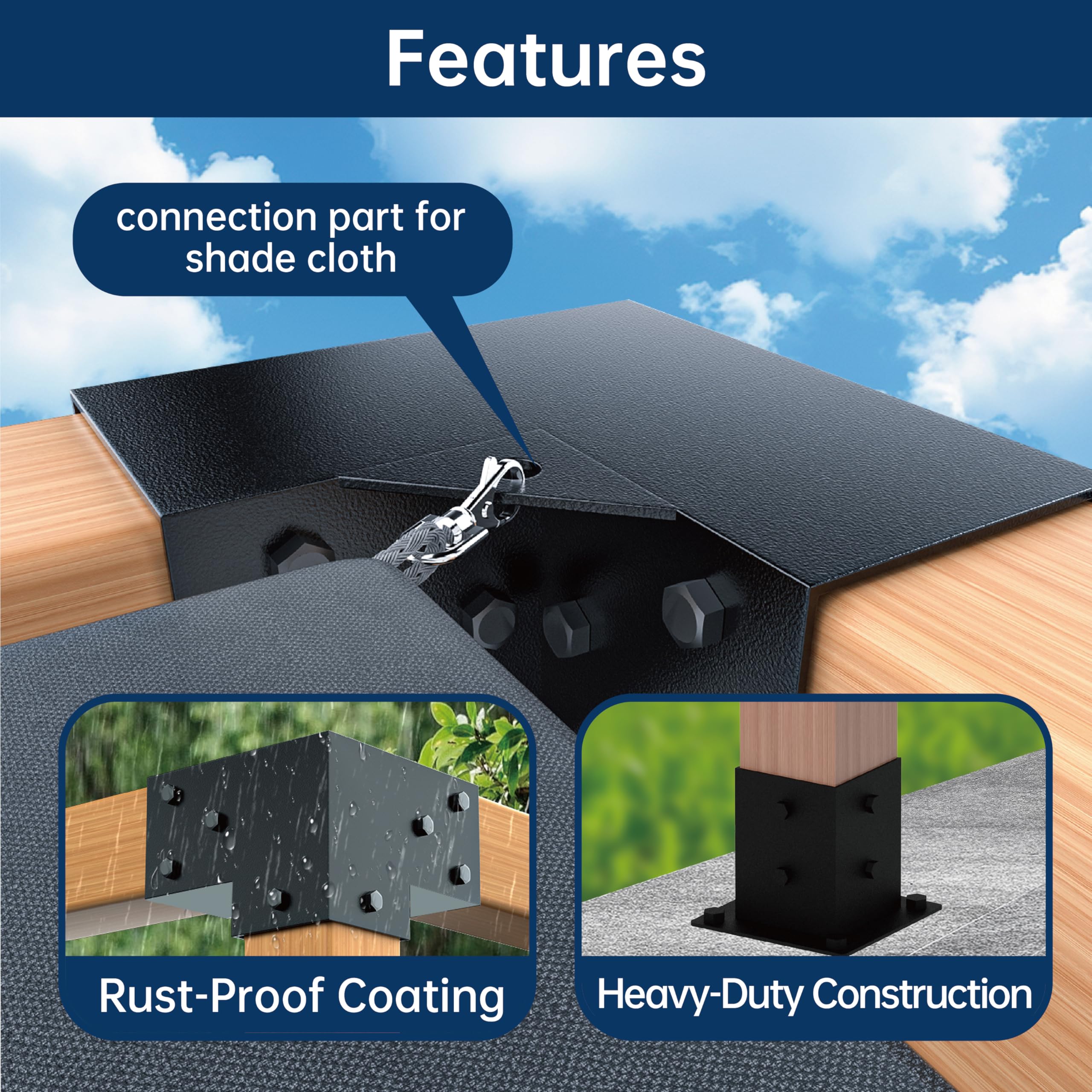 Heavy Duty 4x4 Steel Connector Kit 12-Piece Pergola Brackets Kit - 4x4 ...
