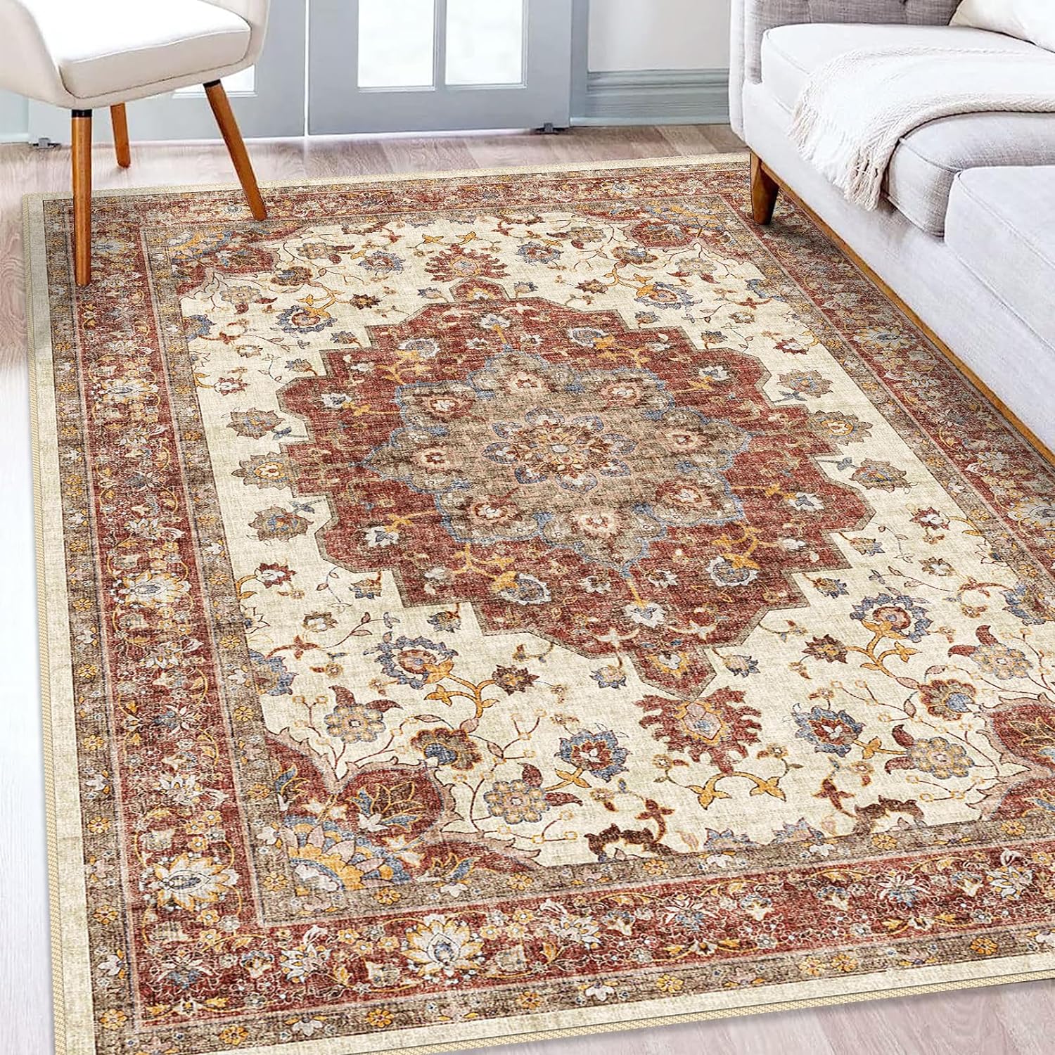 Amazon.com: TOPRUUG Washable Oriental Area Rug - 5x8 Rugs for Living ...